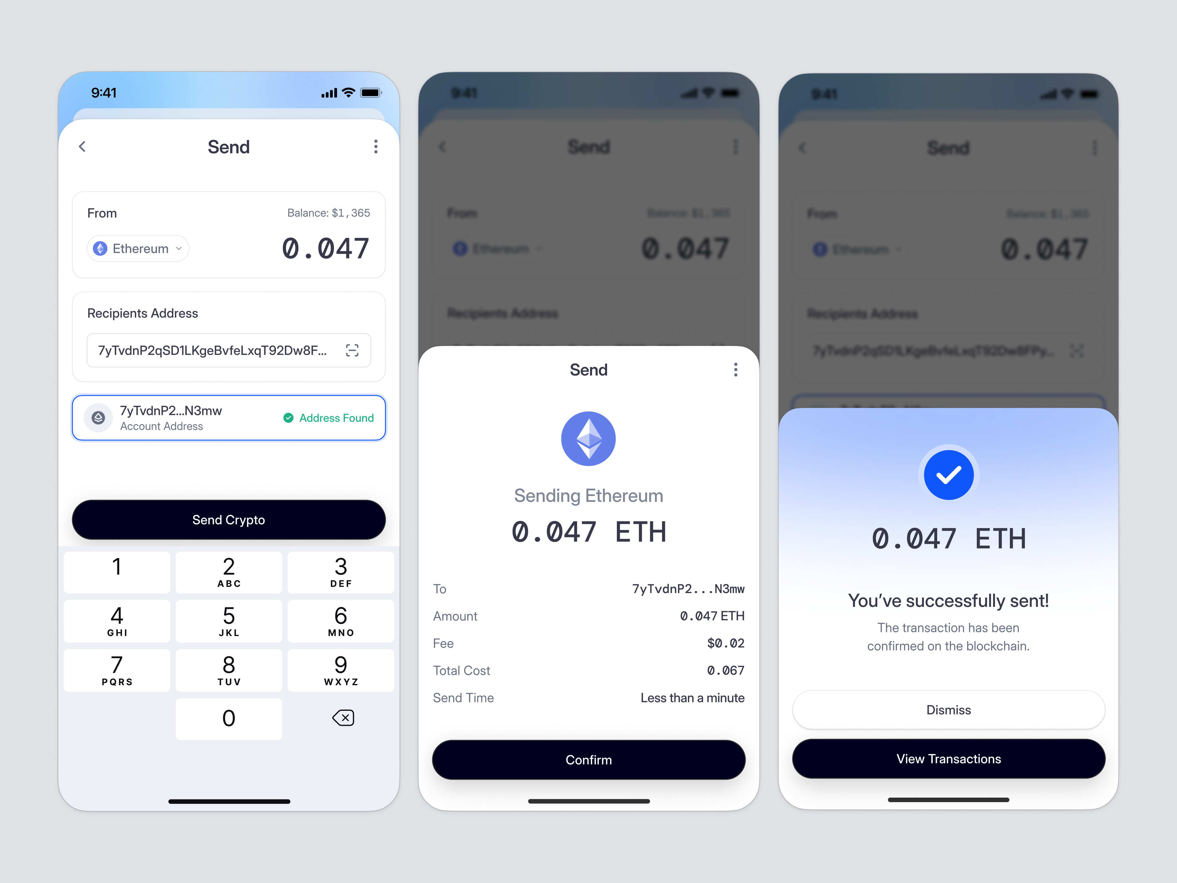 Crypto Wallet App: Send Crypto Flow by Keitoto on Dribbble