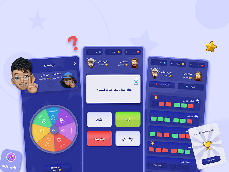 Mobile Quiz Game App UI/UX: Trivia Battle by Donnya Hajian on Dribbble