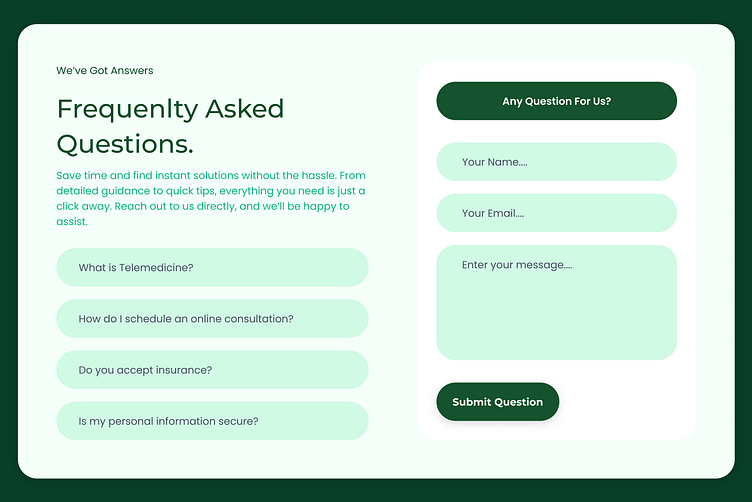 FAQ's Section by Muhammad Fazeel Riaz on Dribbble