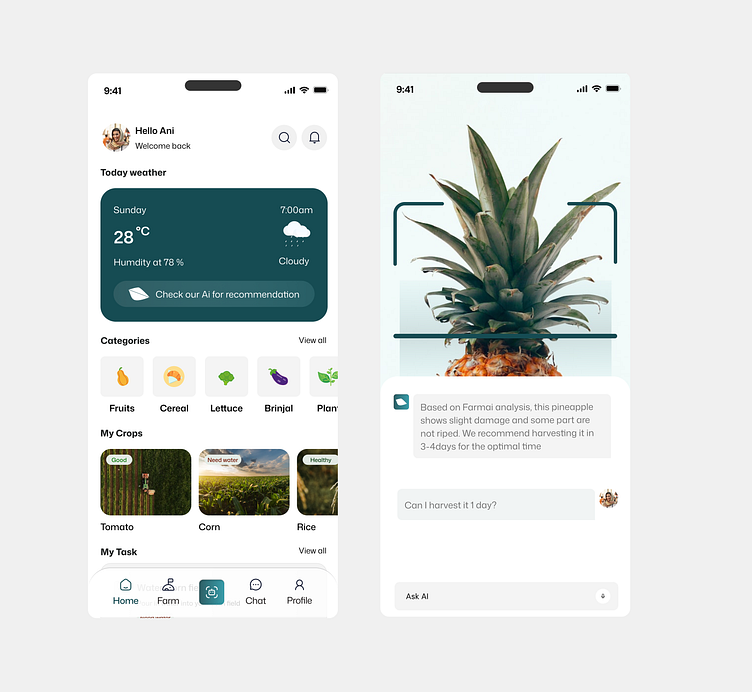 Farm Ai Assistant mobile app by jeni on Dribbble