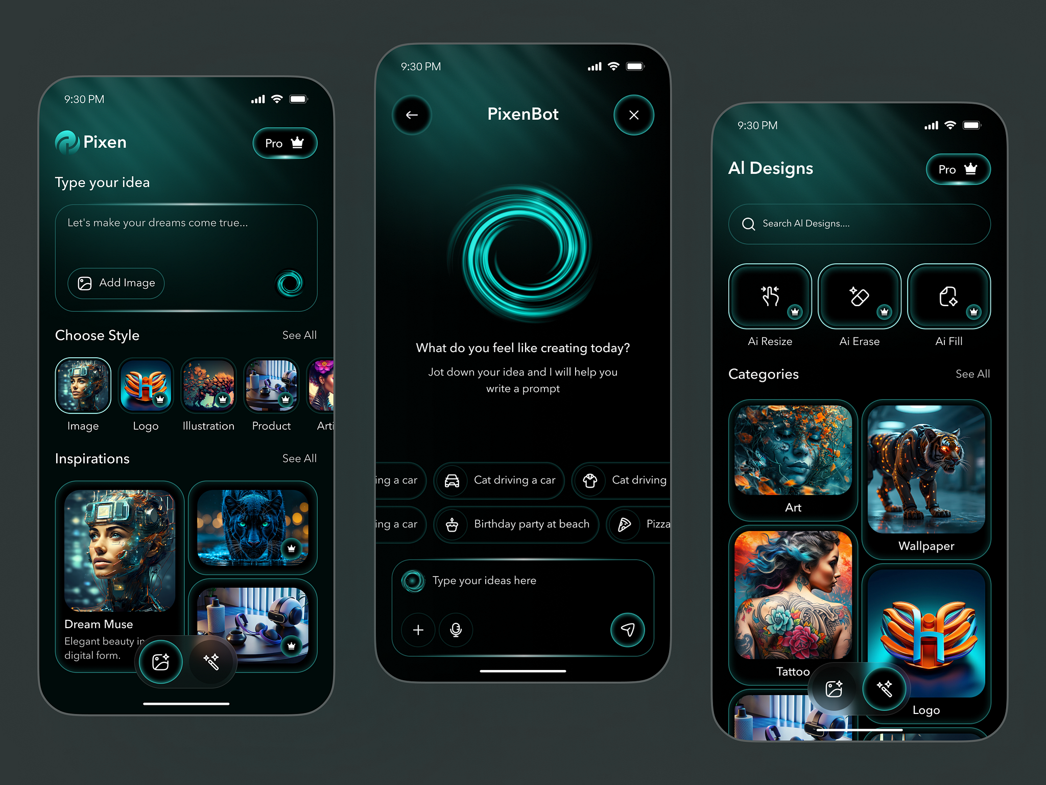 Futuristic Art Generator App – AI Design & Concept Creation UI by Sk ...