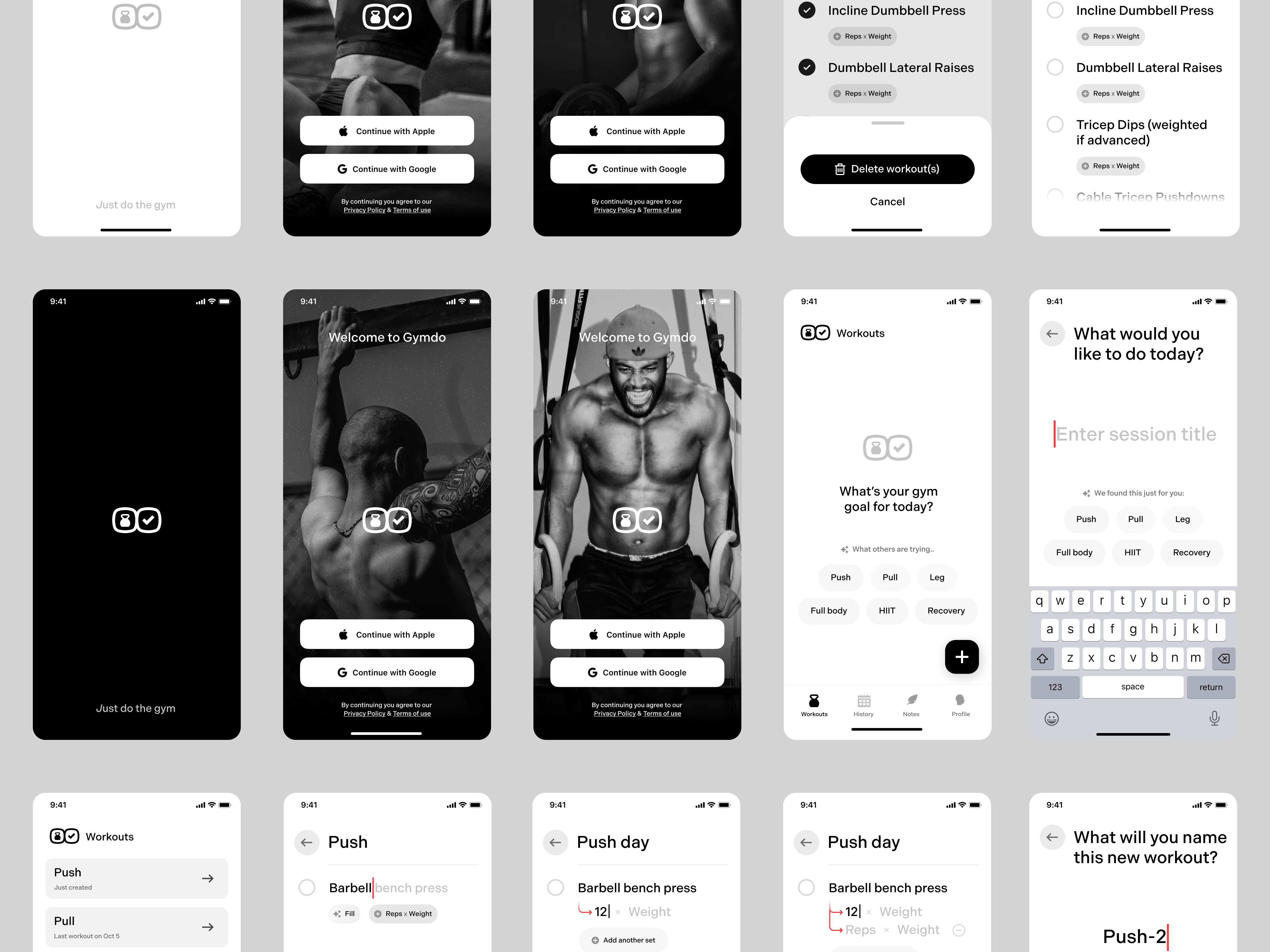 Gymdo - Gym workout log app by Sanal C.K on Dribbble