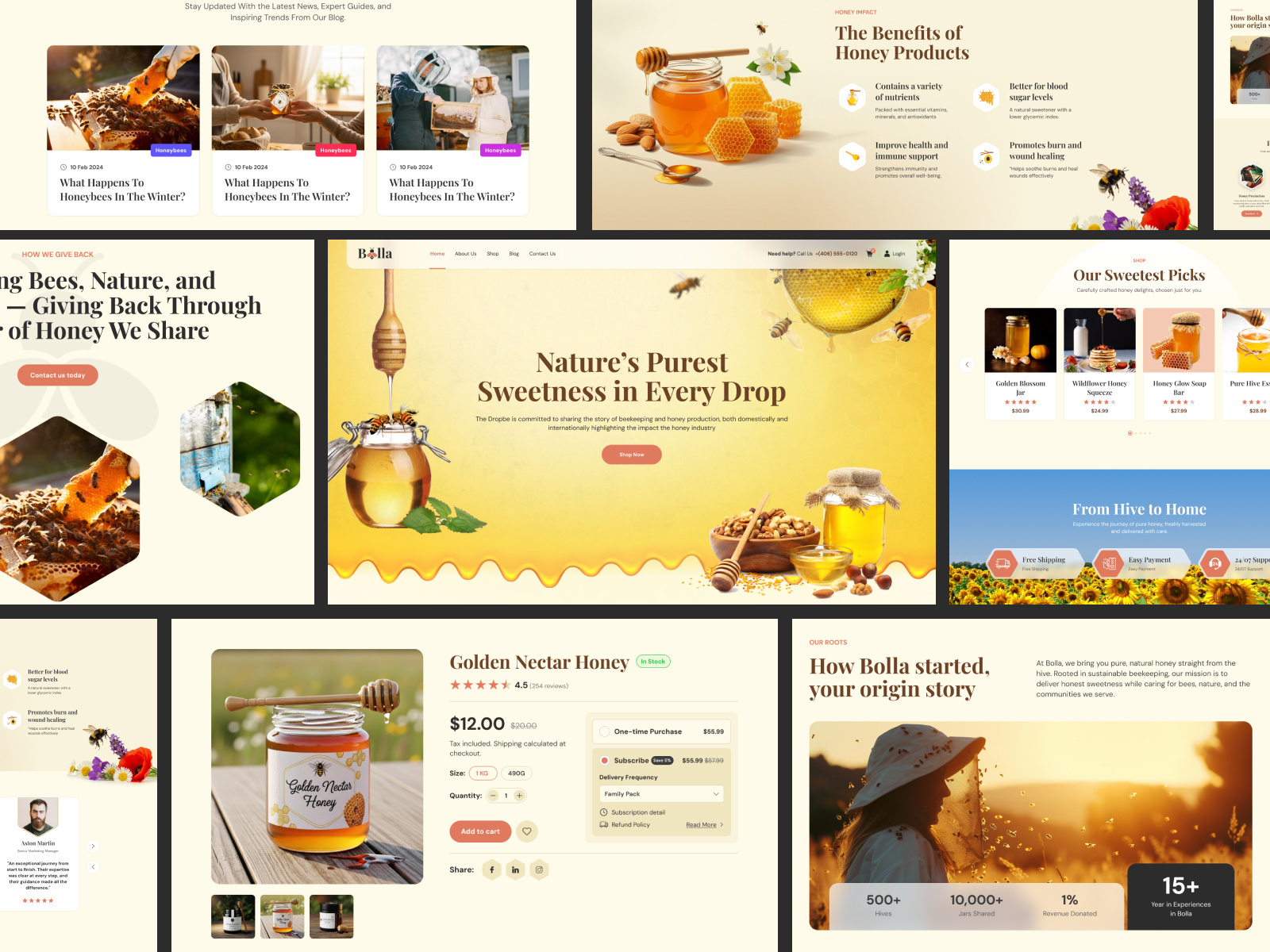 Bolla - Beekeeping and Honey Shop Website by Khandaker Rasel on Dribbble