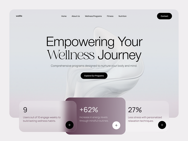 Wellness Landing Page – Clean & Minimal Design by Aurélien Salomon UX ...