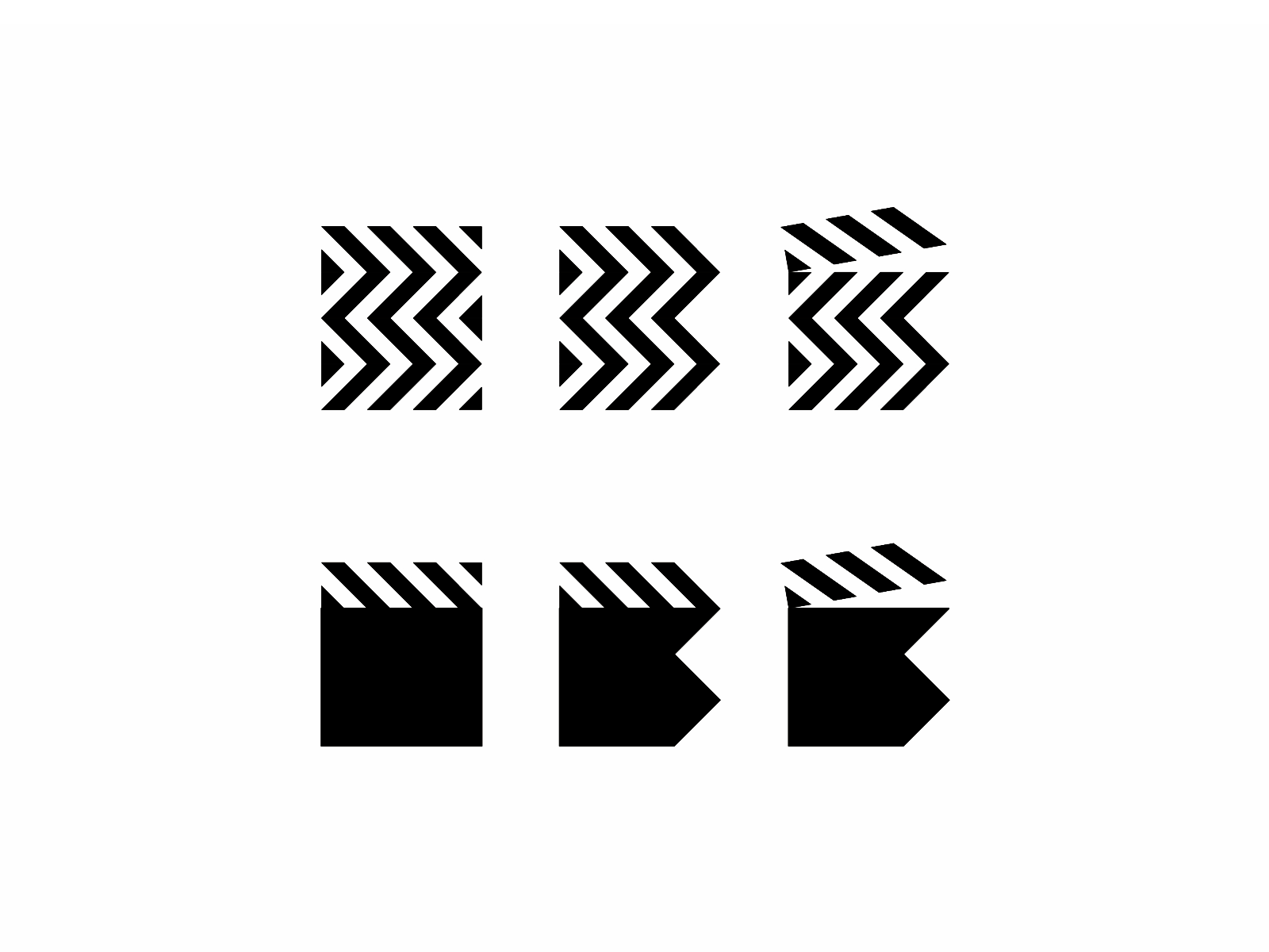 Best Reels, short videos platform logo design: B + movie clapper by ...
