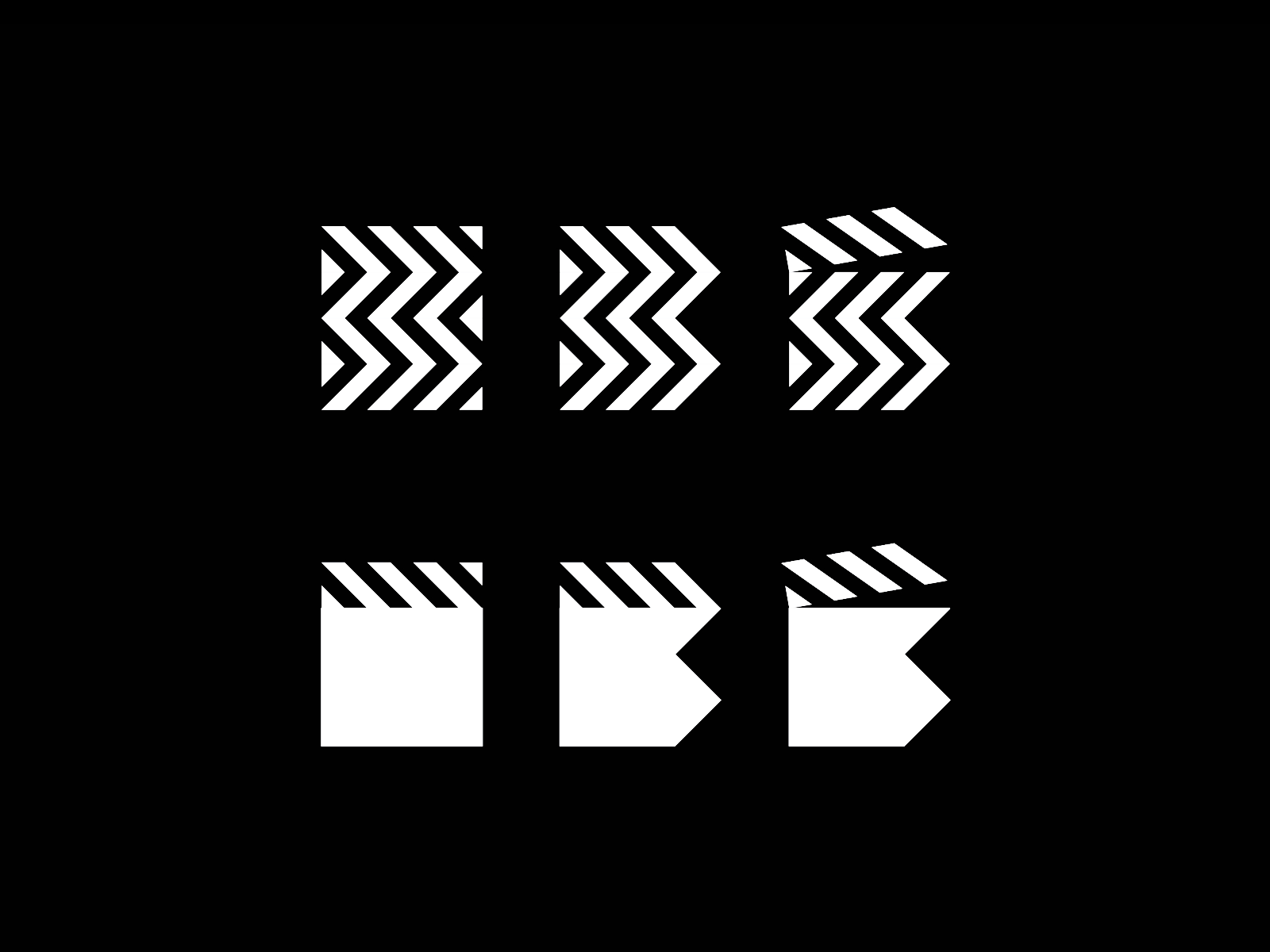 Best Reels, short videos platform logo design: B + movie clapper by ...