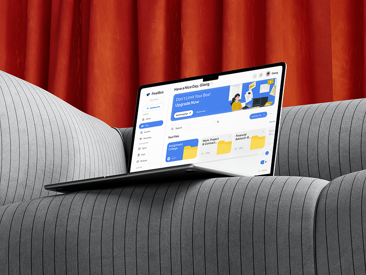 Pixelbox — Modern Cloud Storage Dashboard by Gilang Febrian for Orenji Studio on Dribbble