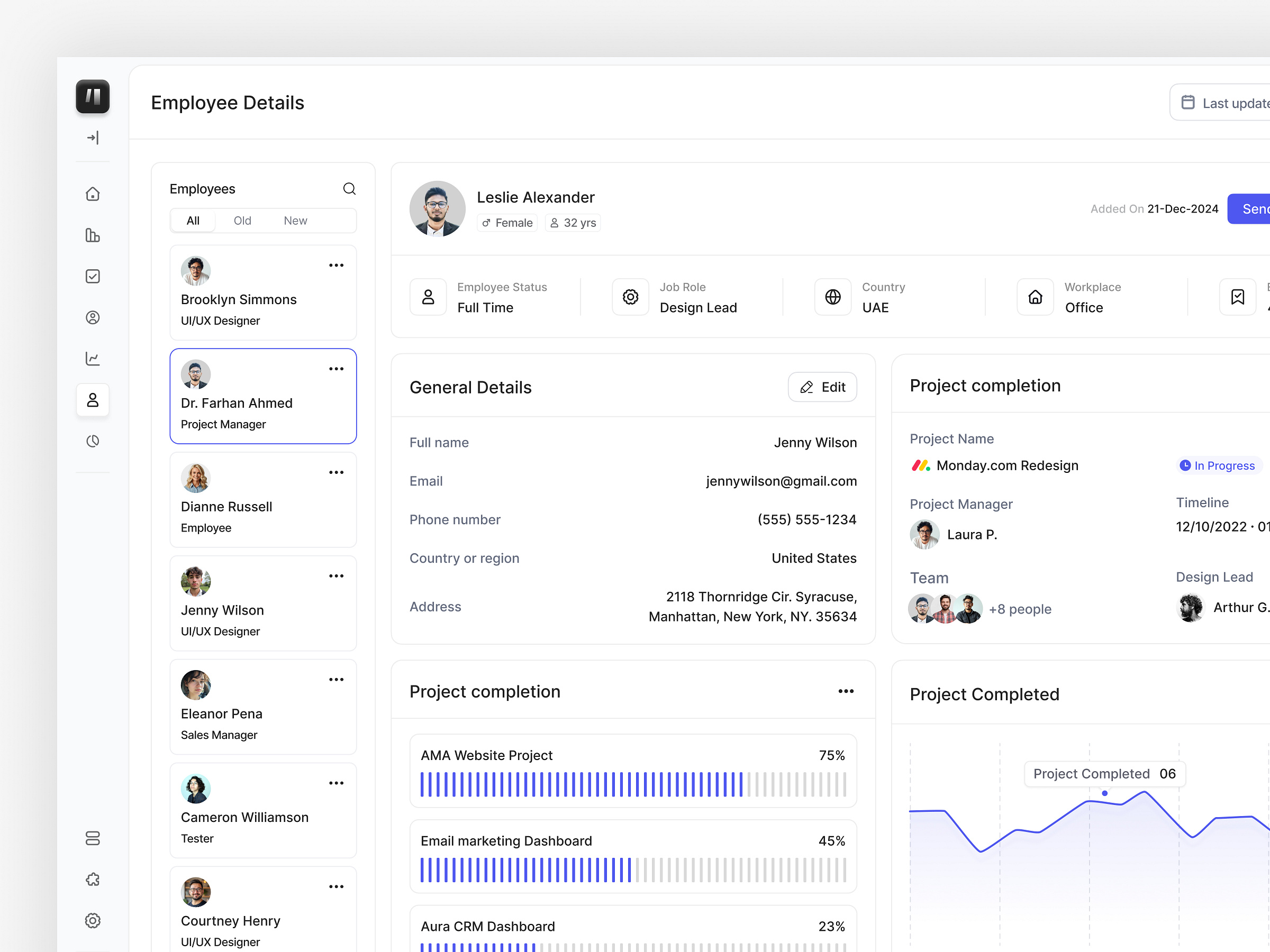 Employee Details Dashboard UI Design by Wolfpixel Agency on Dribbble