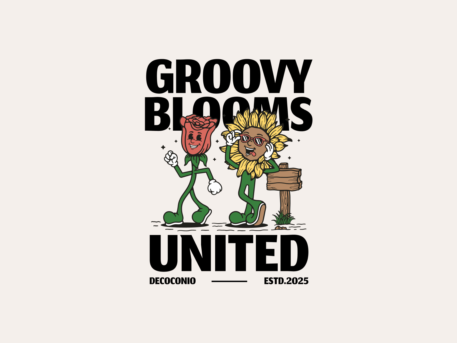 Groovy Flower Duo by Decoconio on Dribbble