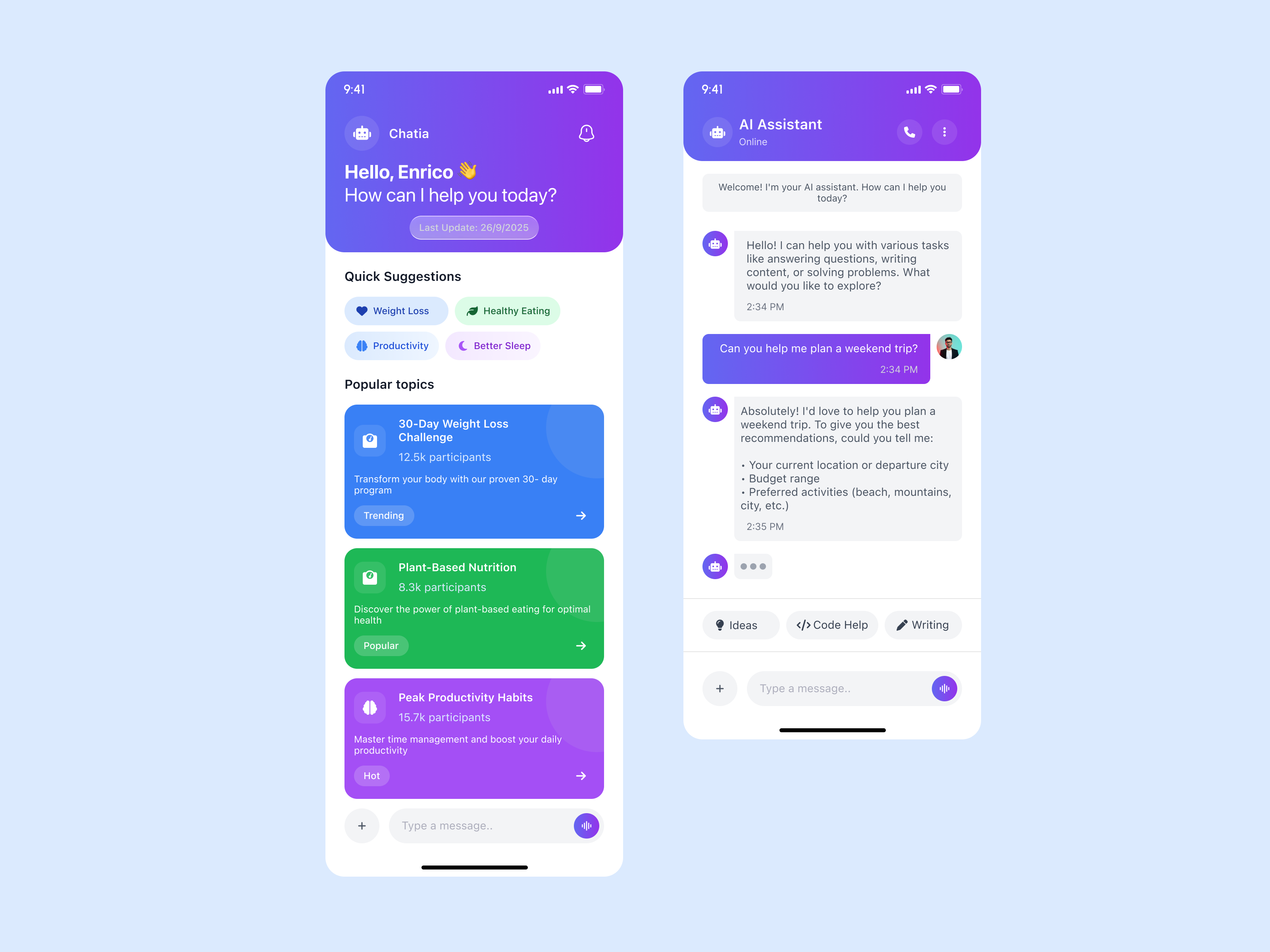 AI Chatbot Mobile App UI Design by Muhammad UIUX on Dribbble