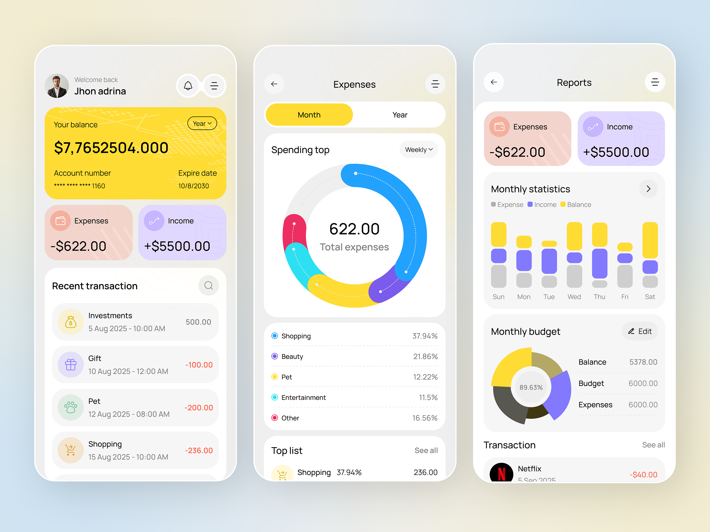 Smart Money Tracker Mobile App by GM SHAMIM on Dribbble