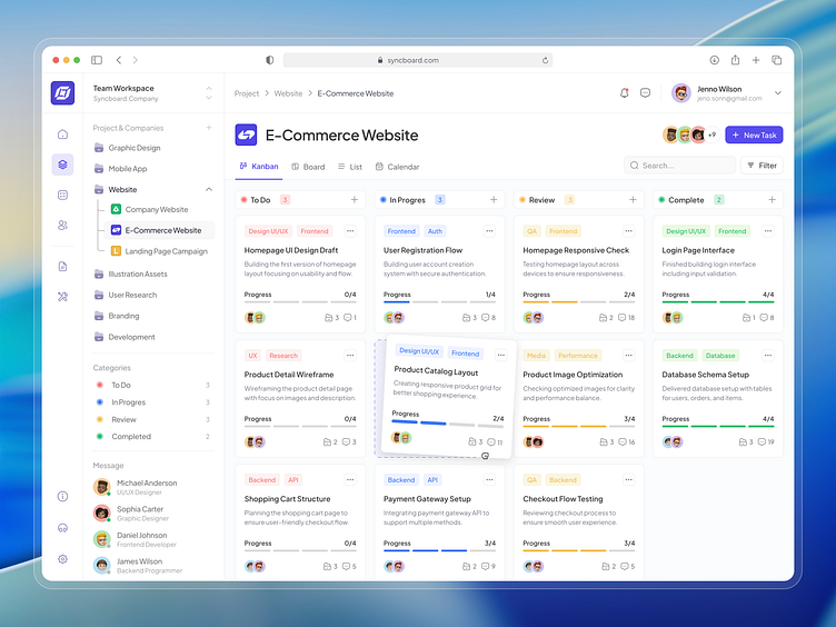 Syncboard - Task Manager Dashboard kanban Board by Vektora UIUX for Vektora on Dribbble