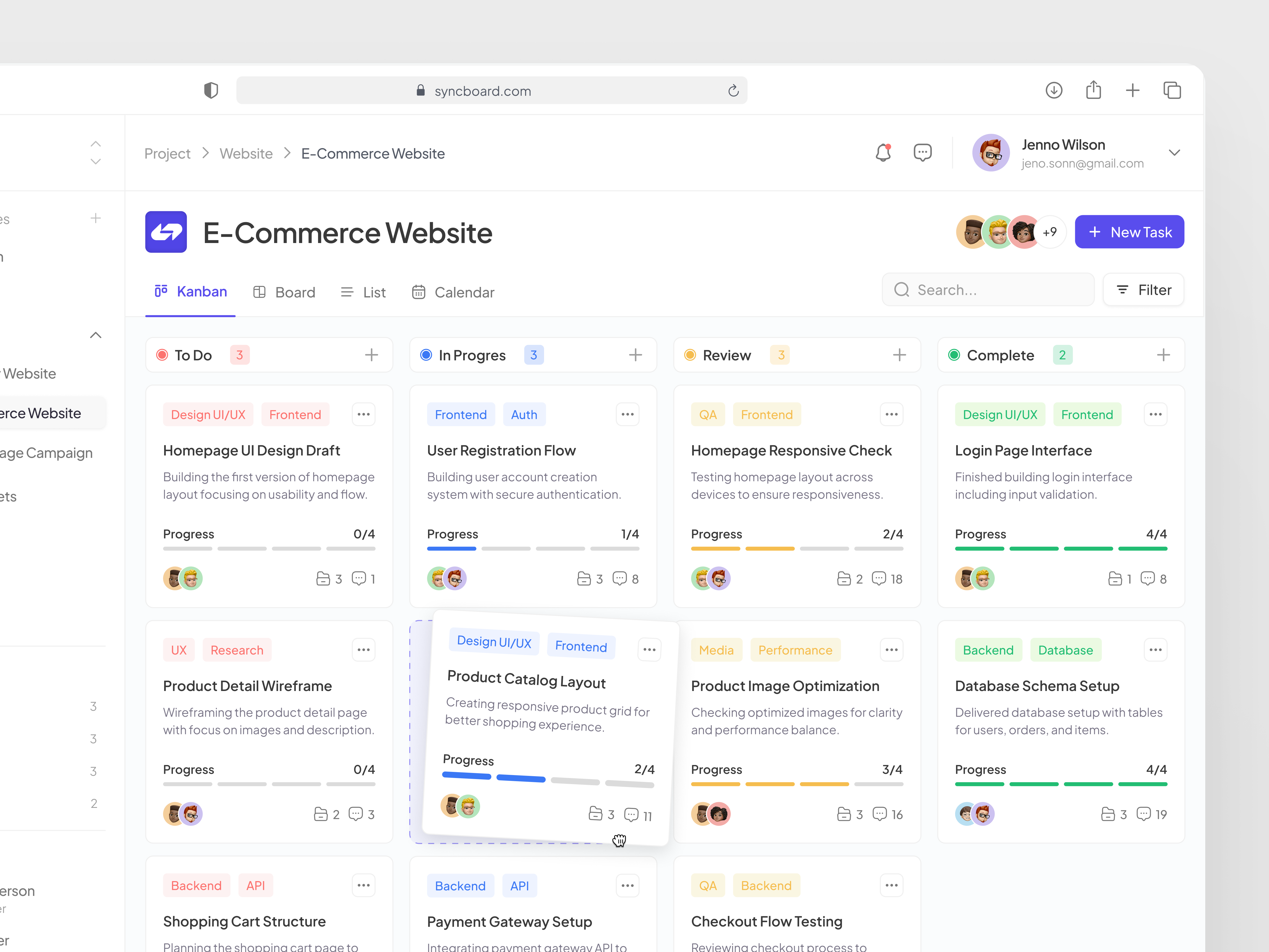 Syncboard - Task Manager Dashboard kanban Board by Vektora UIUX for Vektora on Dribbble