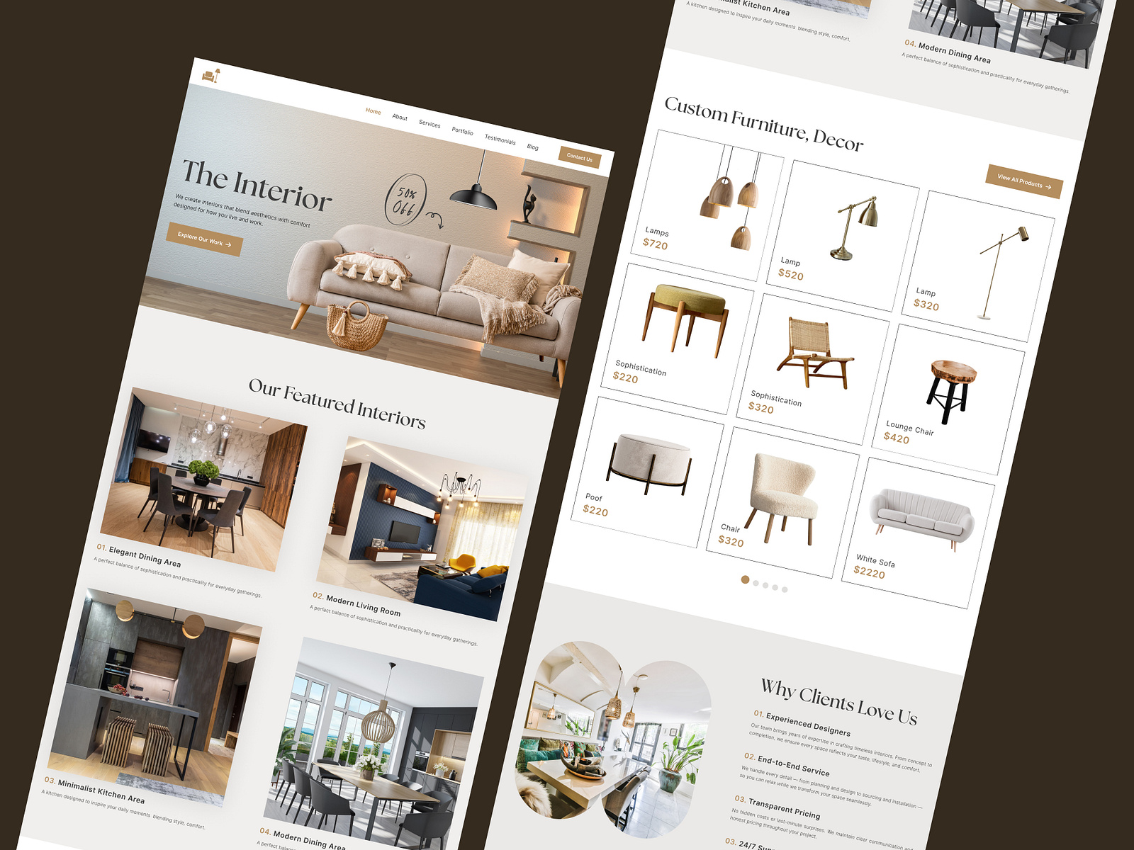 Interior Design Website UI/UX by Khadiza Samina on Dribbble