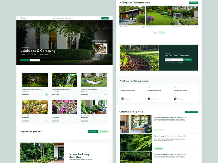 Heavenly | Garden Landscape Design Website UI Figma Template by Sohanur ...