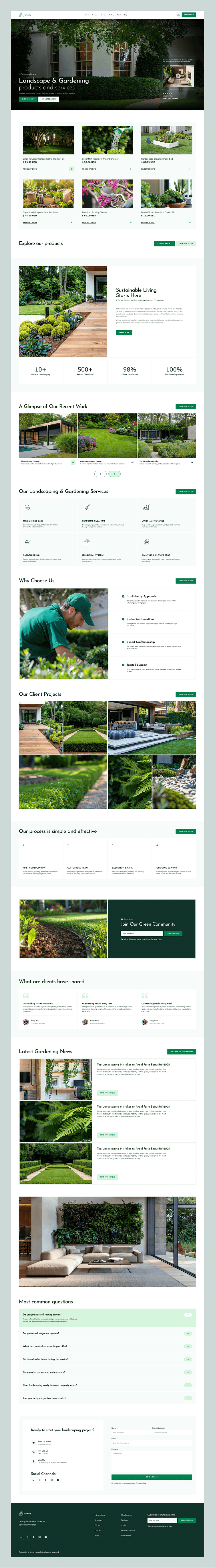 Heavenly | Garden Landscape Design Website UI Figma Template by Sohanur ...