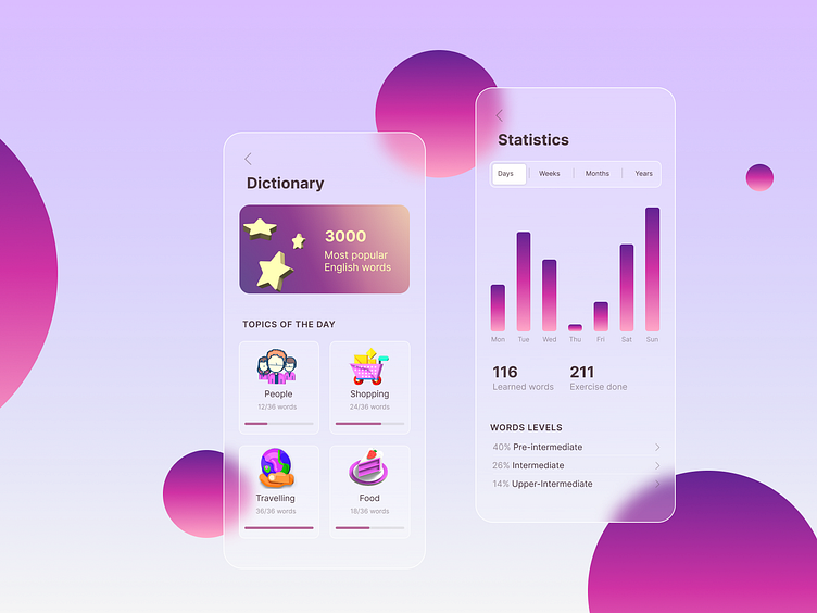 English app UX/UI by Yaroslav Gaidei on Dribbble
