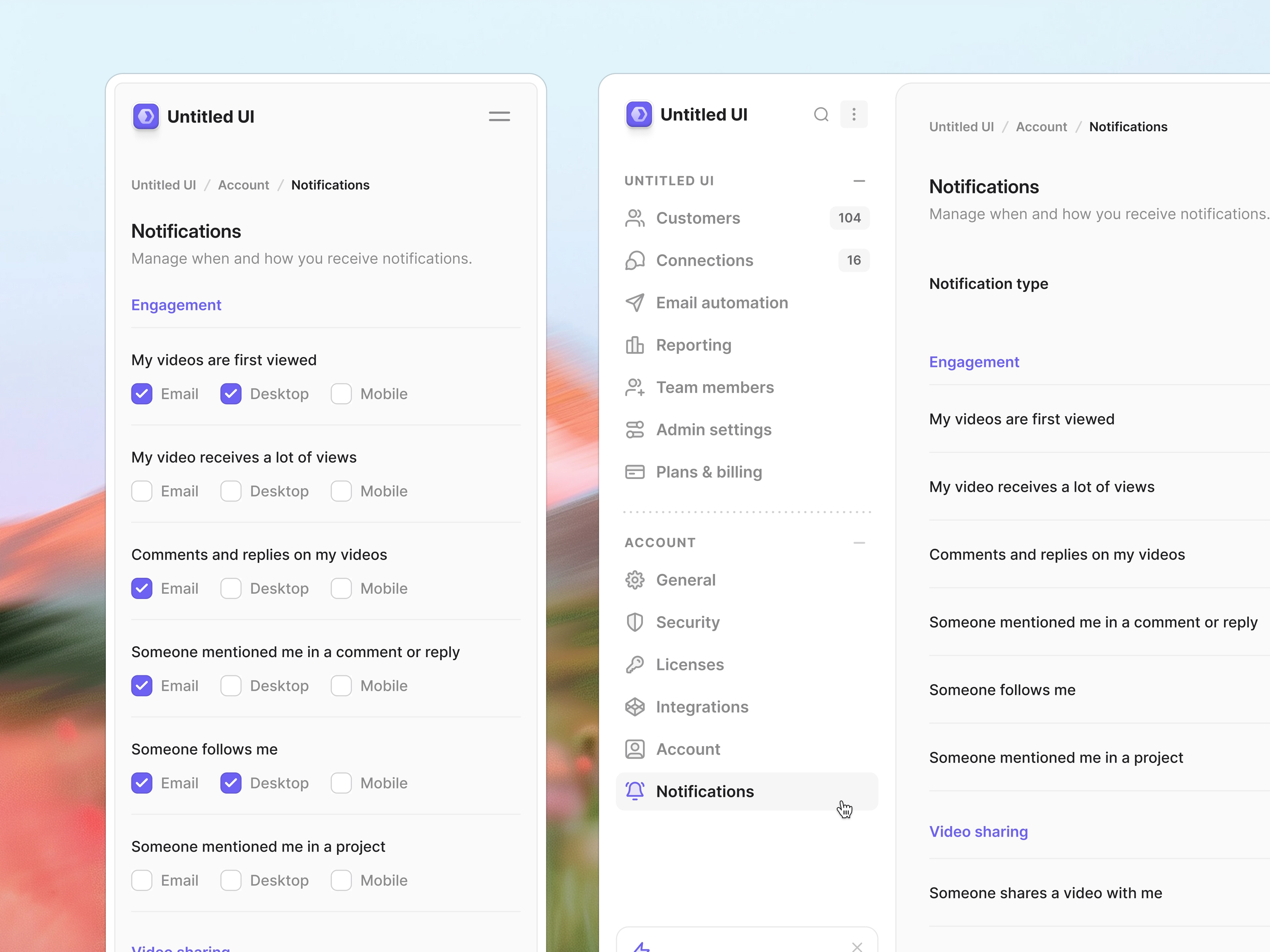 Notifications — Untitled UI by Jordan Hughes® on Dribbble