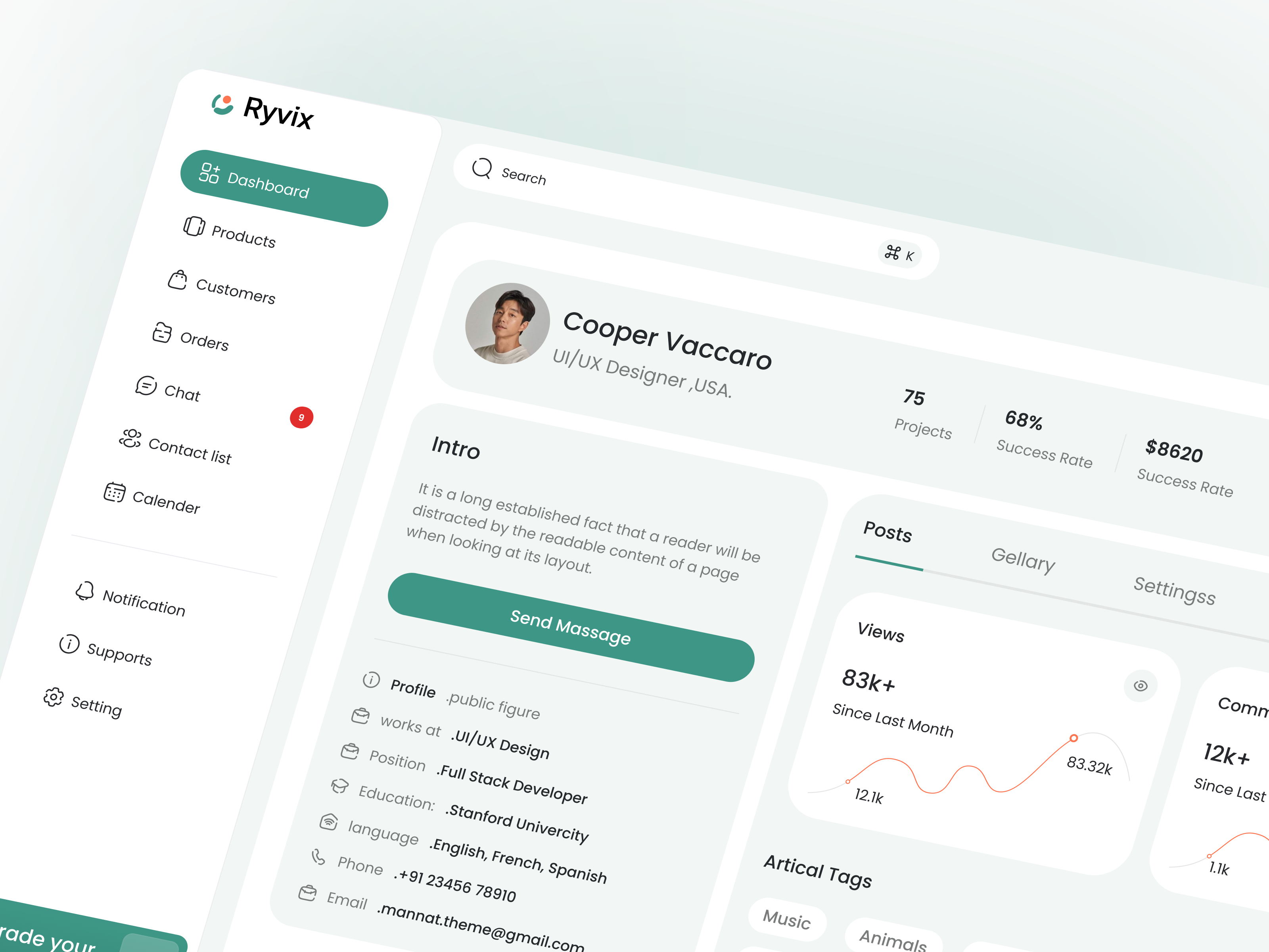 E-commerce Dashboard Design - Profile by Miss Azmira on Dribbble