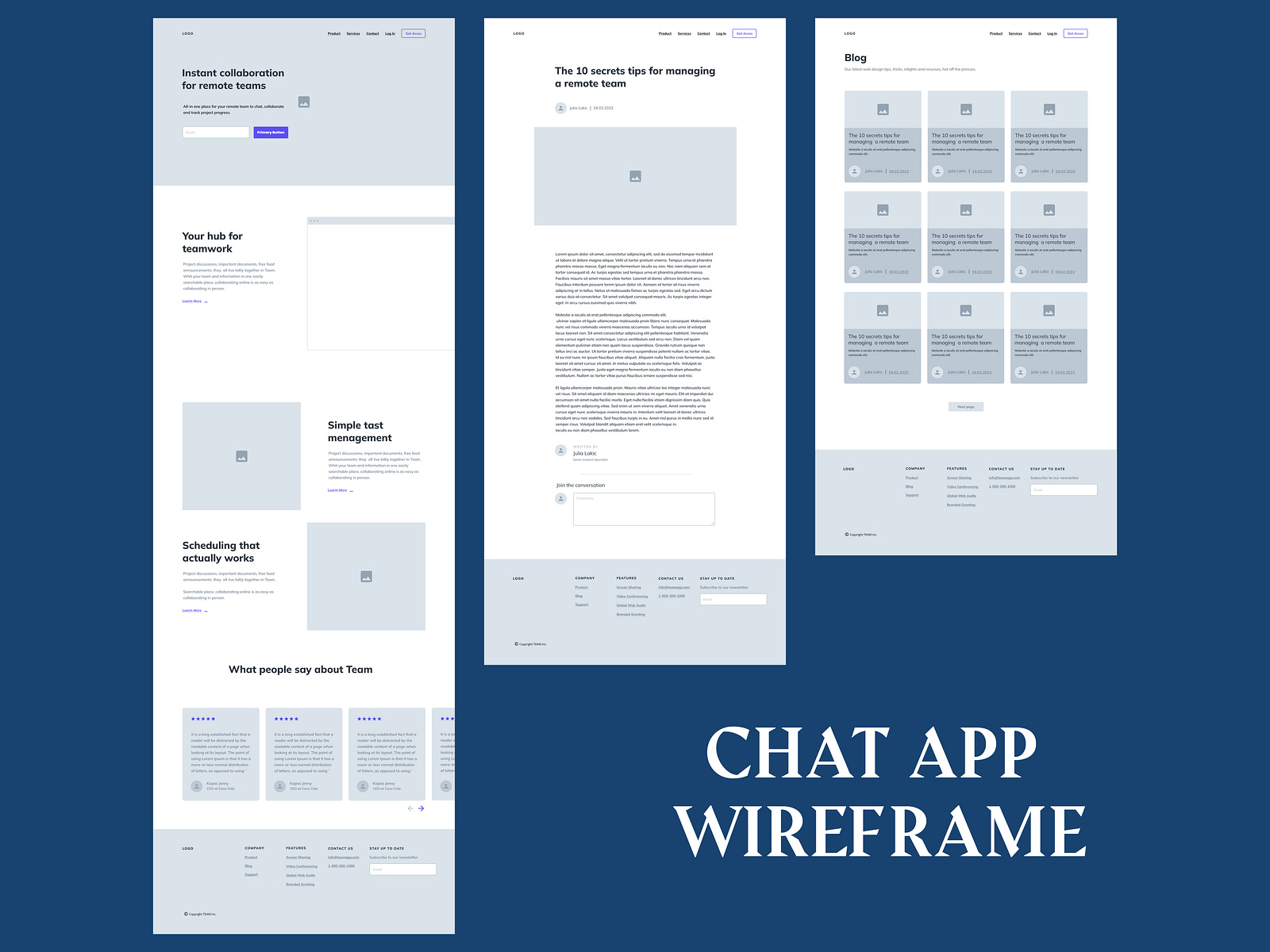 Chat App Wireframe and UI/UX Design by Andrea on Dribbble