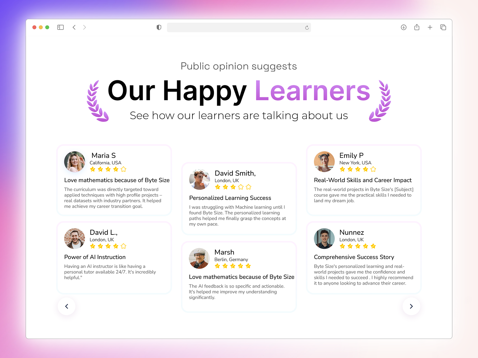 Testimonial Website Section by UIOVIA ® on Dribbble