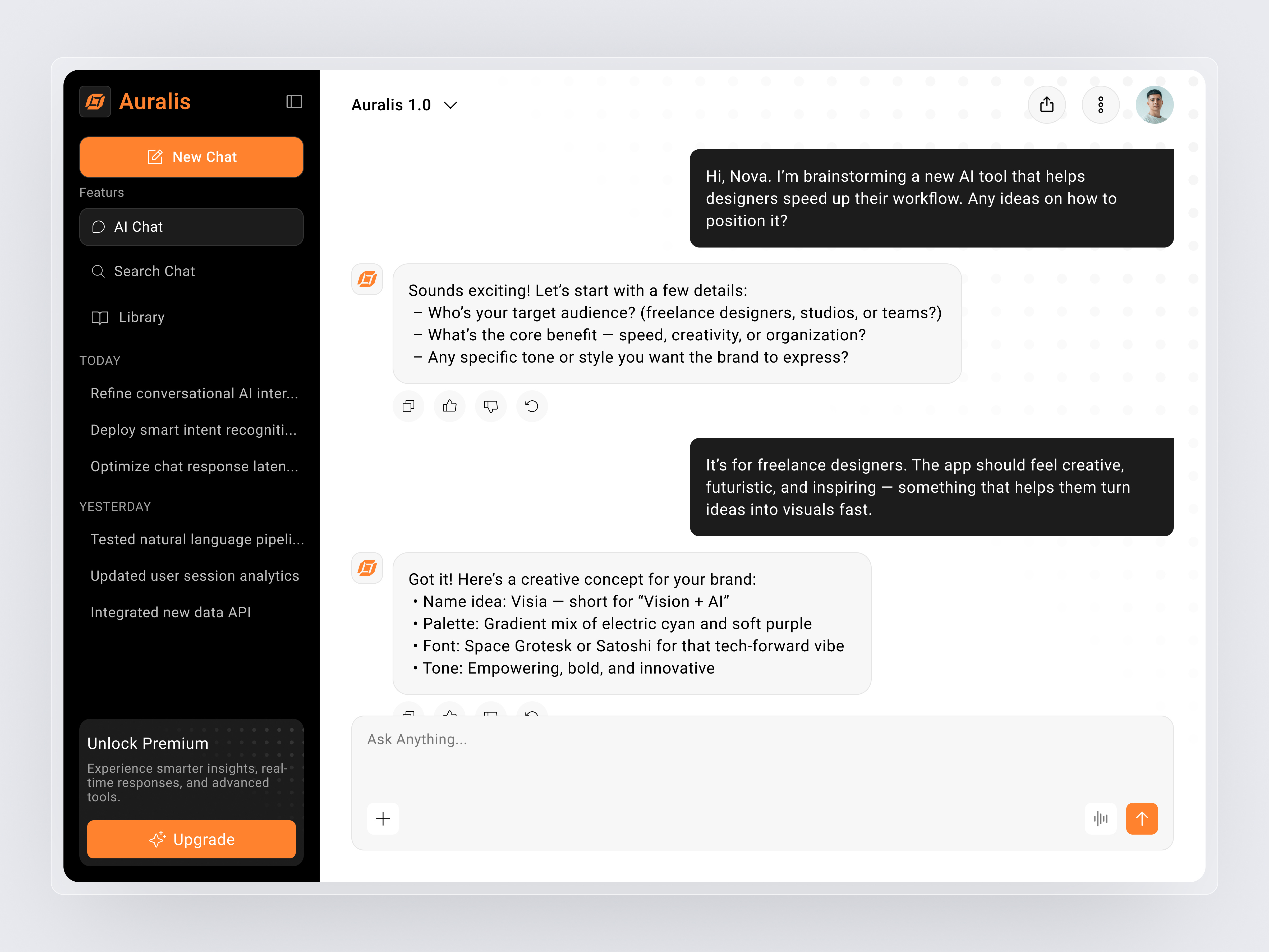 AI Chat Dashboard by Ahmad Faizien for OnPoint Studio on Dribbble