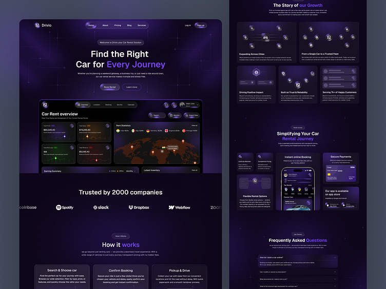 Car Rental landing page UI/UX by Shiby Ghosh on Dribbble
