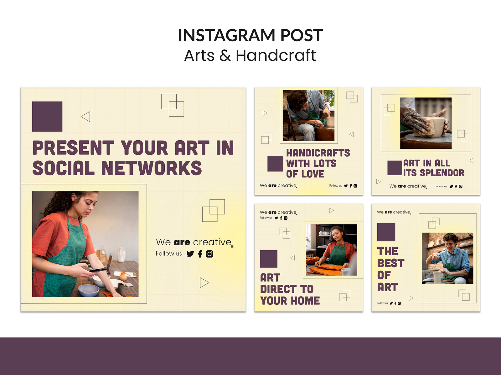 Geometric arts handcraft instagram post by Kreskina Creative on Dribbble