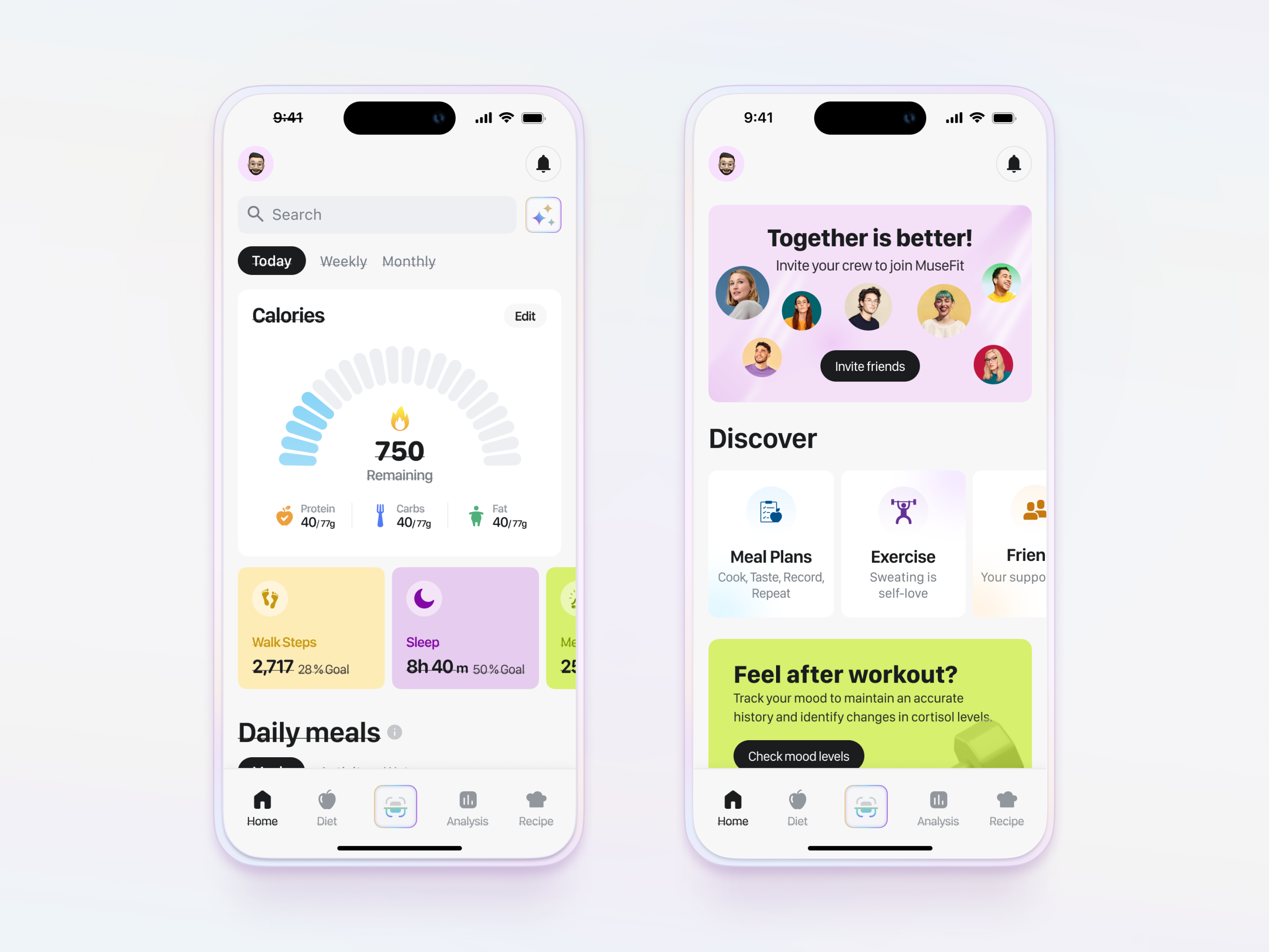 AI Nutrition & Fitness App UI by Nasir Uddin on Dribbble