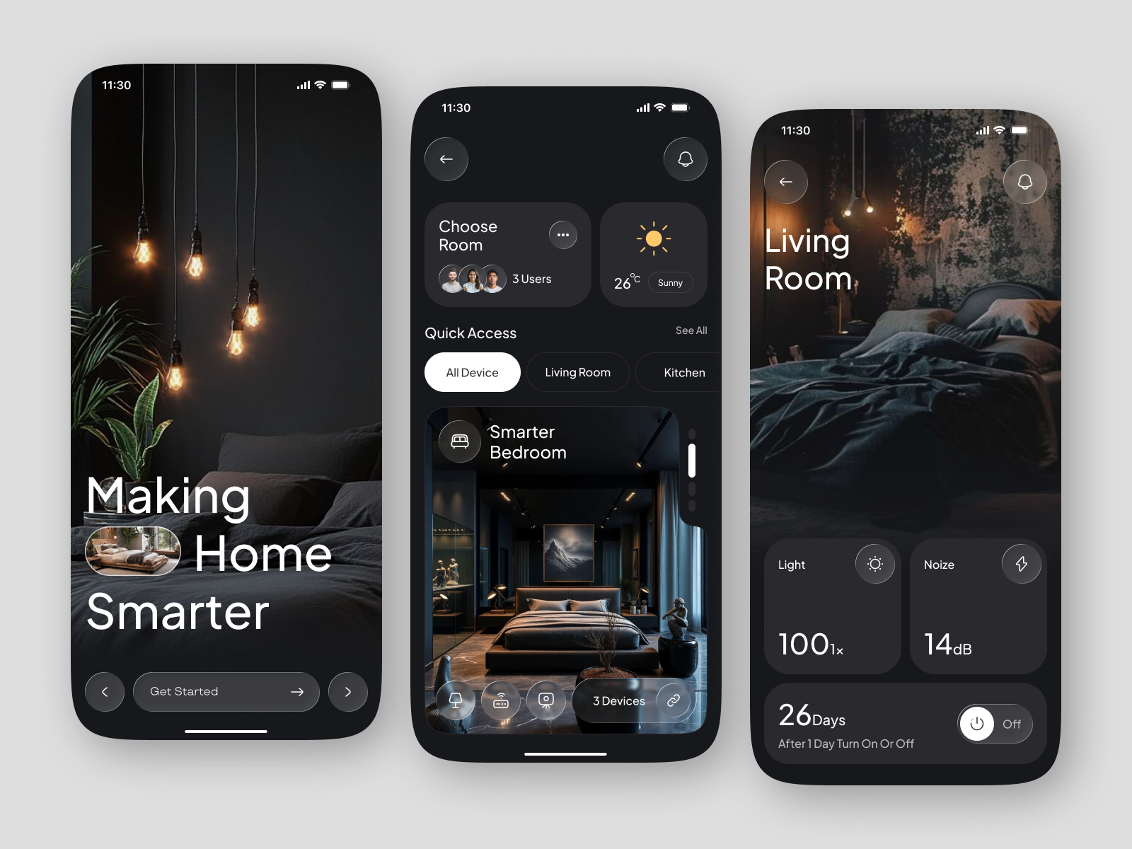 Smart Home Mobile App UI by Ajoy Mondal on Dribbble