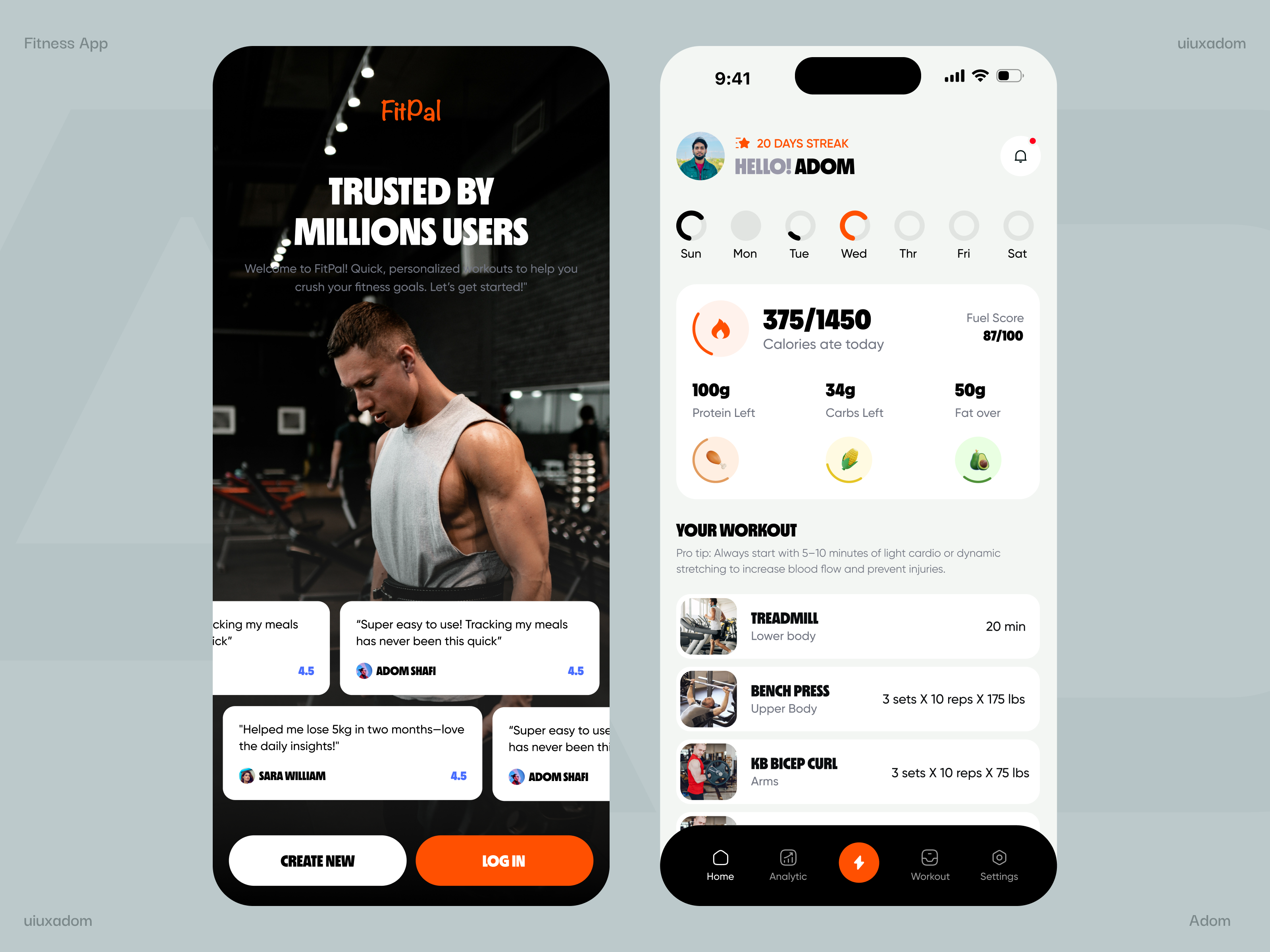 Fitness App Design by Adom on Dribbble