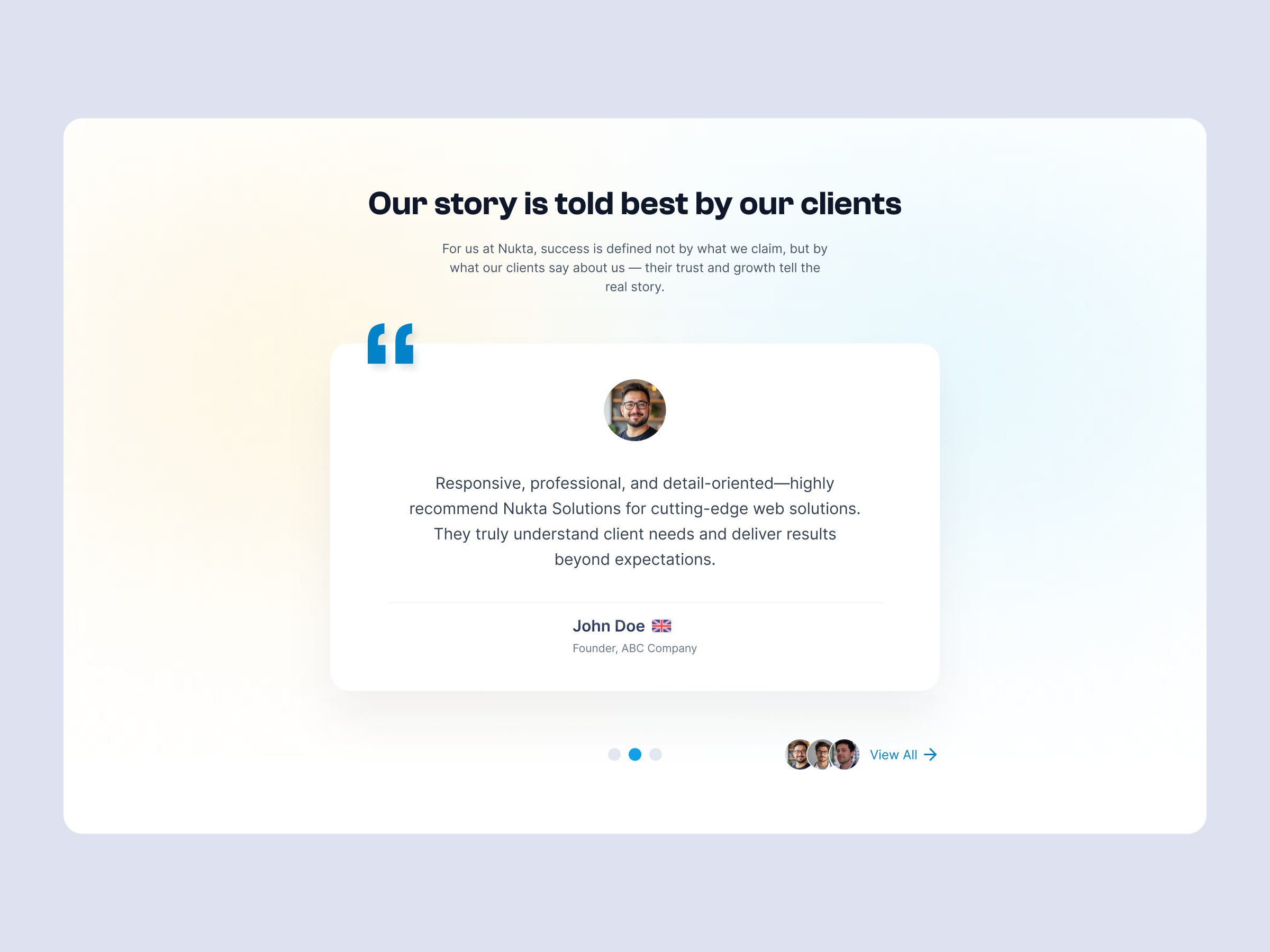 Testimonial Page UI/UX Design by Asif Mahmud for Nukta Solutions on ...