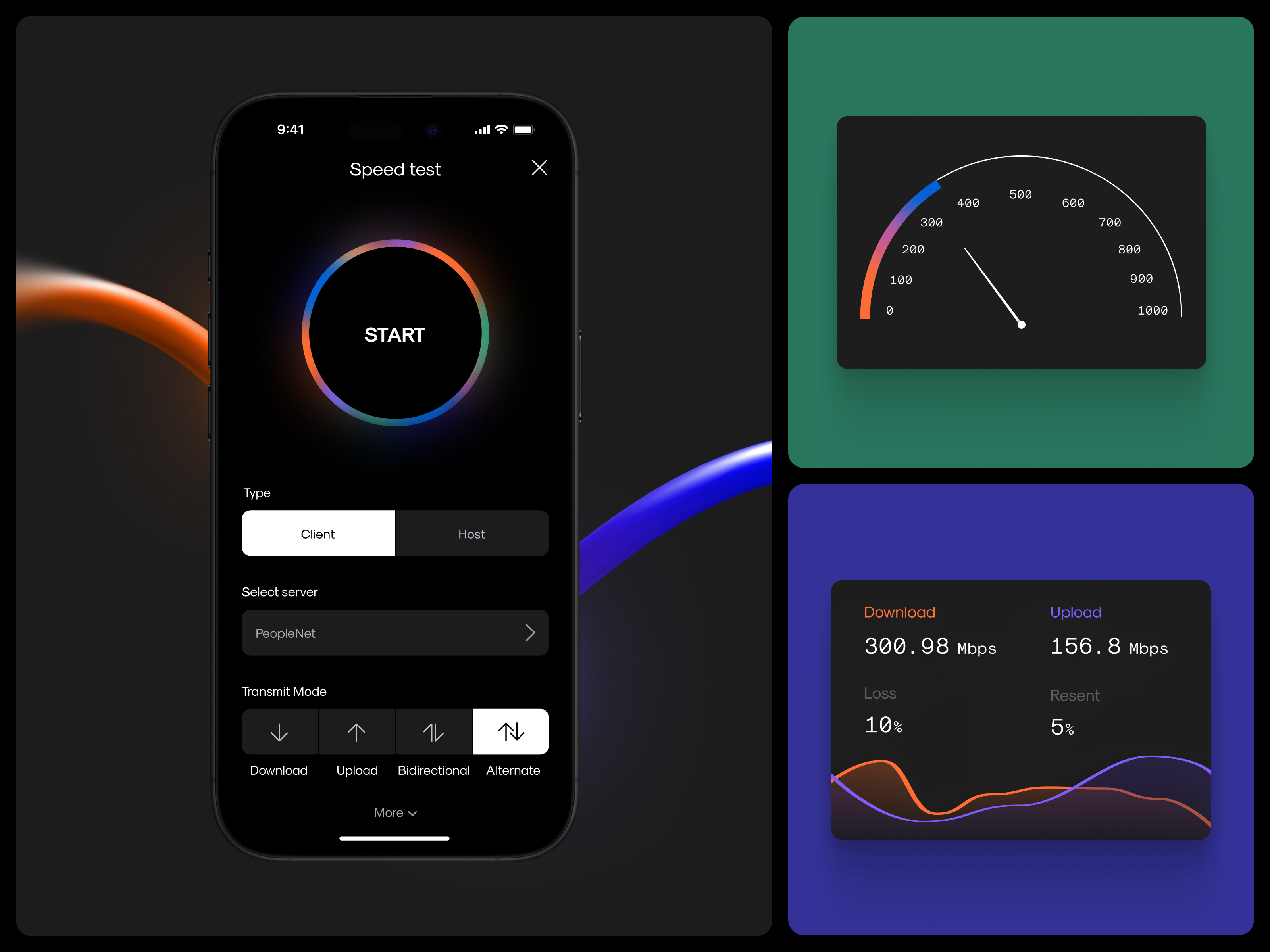 Tracking Interface for Internet Speed App Design by tubik on Dribbble