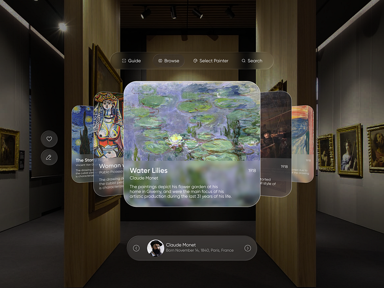 Virtual Art Gallery UI by Max Williamson for U1CORE - Product Design ...