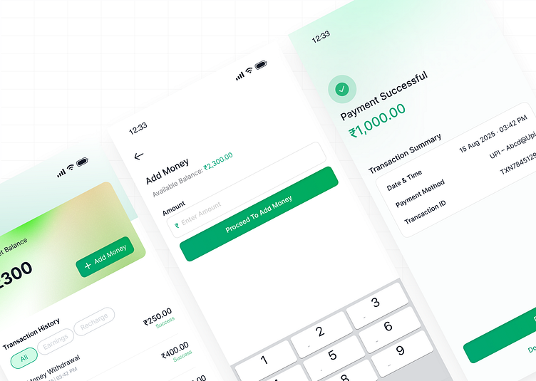 Wallet Flow Add & Manage Balance UI by Nandhan Ks on Dribbble