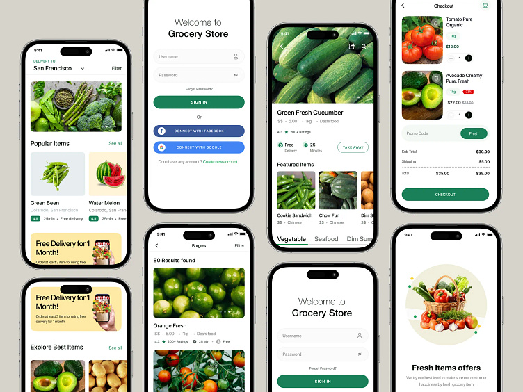 Grocery App Design by Madhu Miah on Dribbble