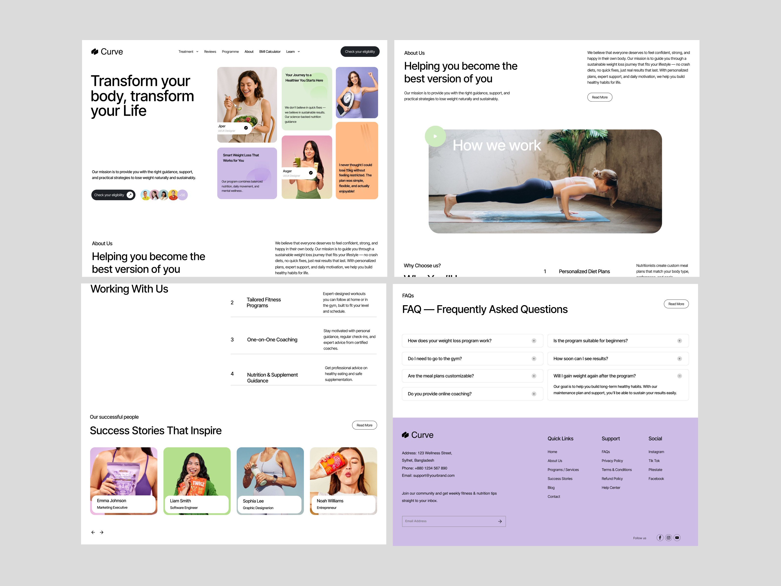 Weight Loss Website by Junaki 🌸 on Dribbble