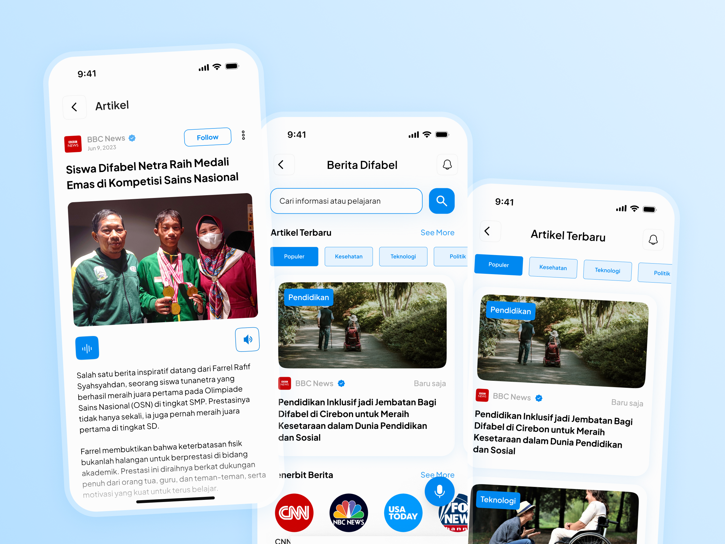 Disacenter - Inclusivity Center App | News Flow by Faishal Ahmad Rabbani on Dribbble