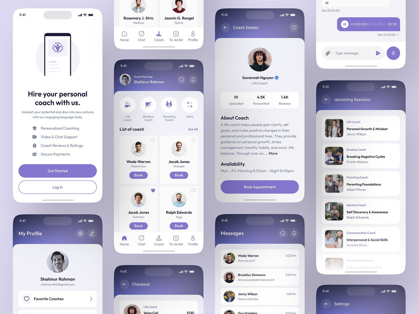 Personal Coach Hiring Mobile App UI Design by Shahinur Rahman on Dribbble