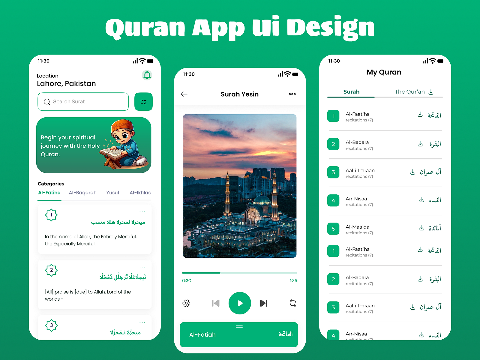 Quran App UI Design by Shireen Zainab on Dribbble