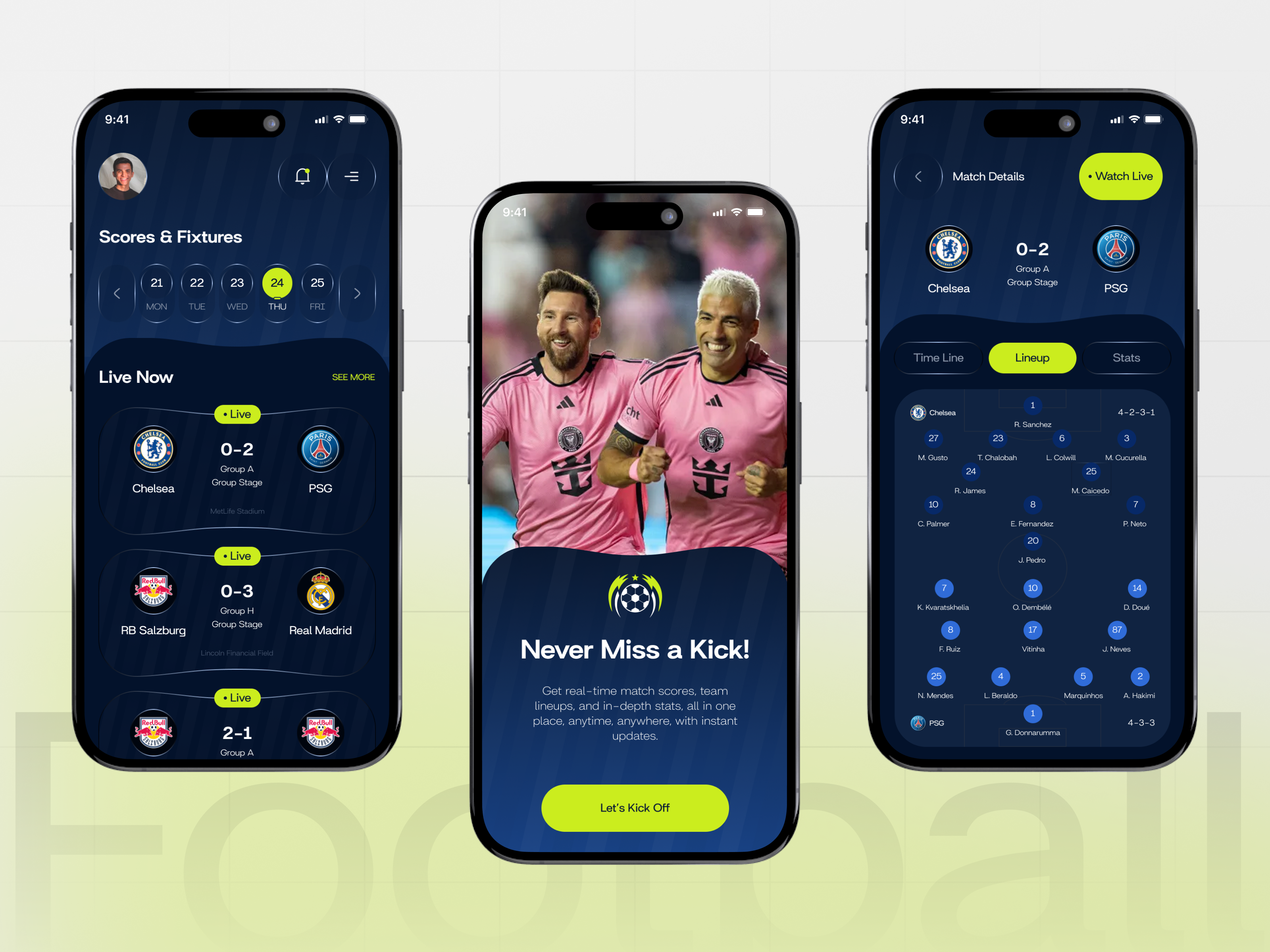 Football App UI – Live Match App by Beadaptify on Dribbble