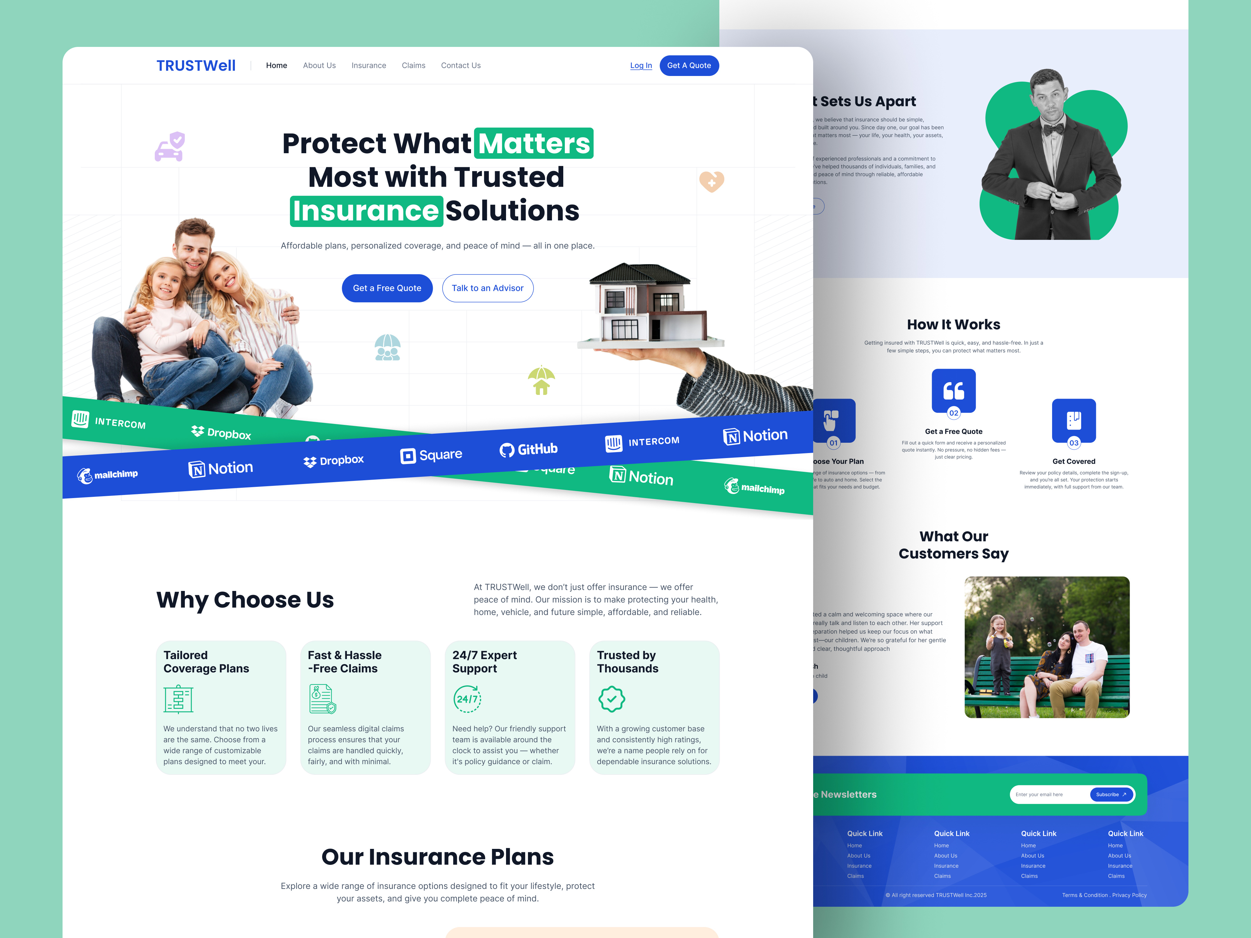 Insurance website design by Nazmul Haque on Dribbble