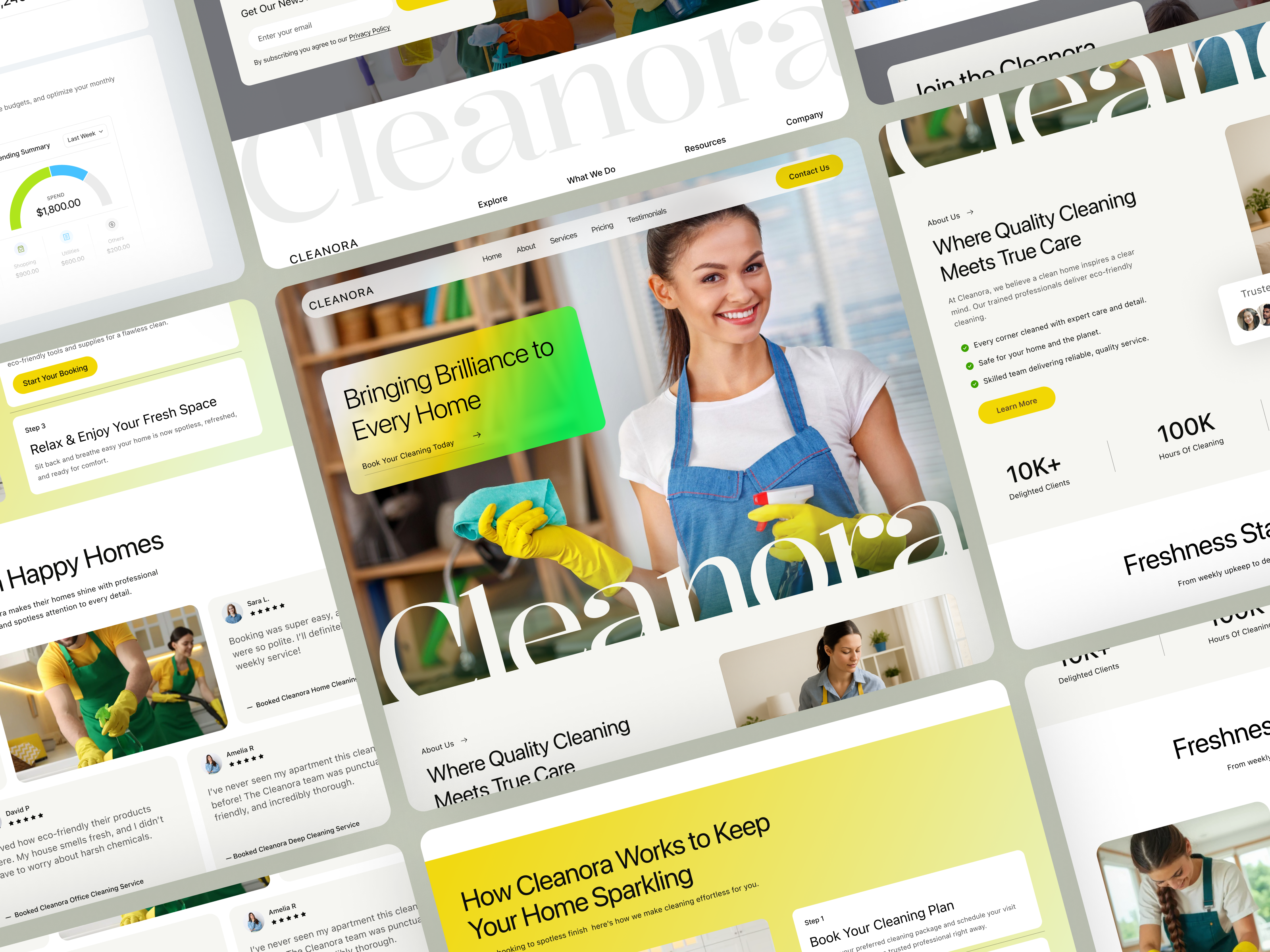 Cleanora – Cleaning Service Website Design by Sujon Hossain for Oripio on Dribbble