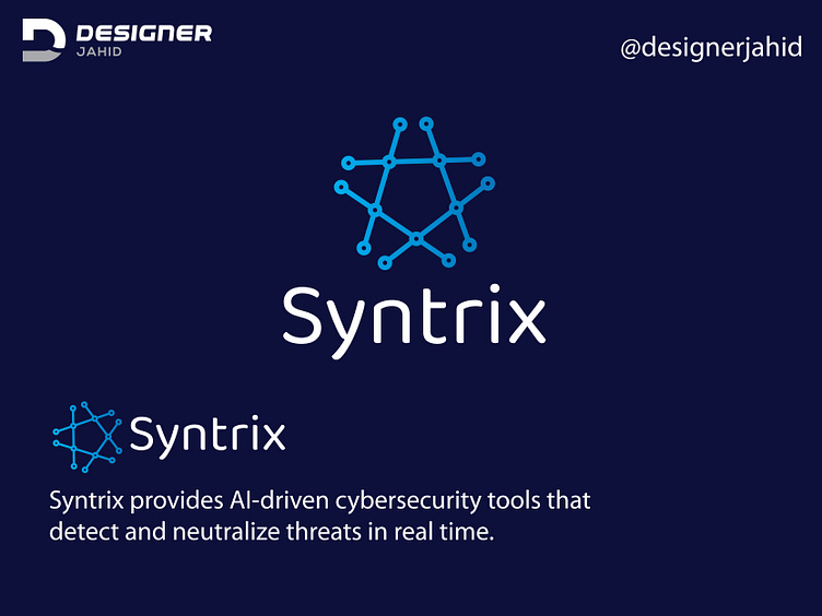 Pentagonal Symbol and Network Symbol Combine Syntrix Tech Logo by Designer Jahid on Dribbble