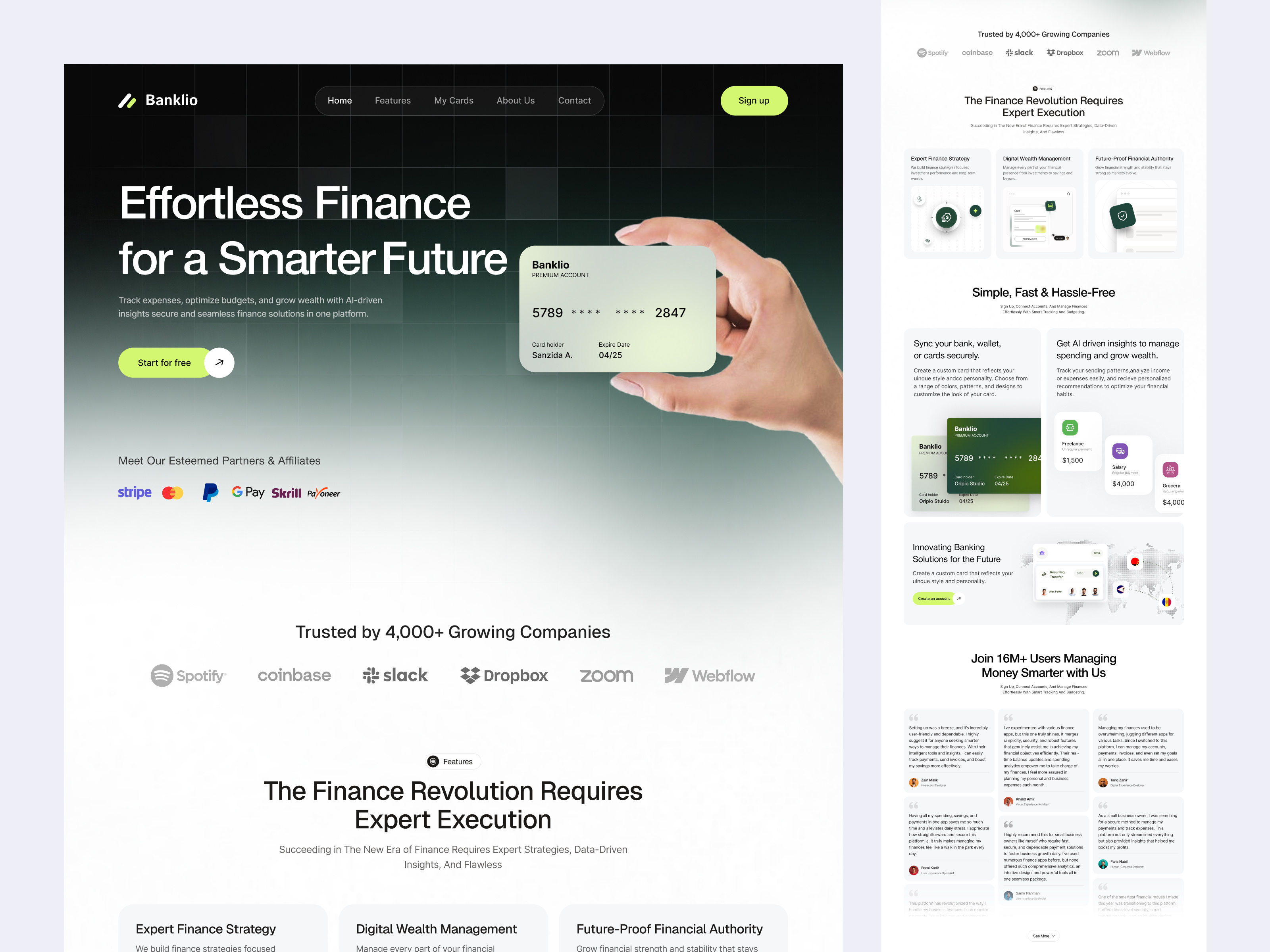 Finance Website Design by Oripio on Dribbble