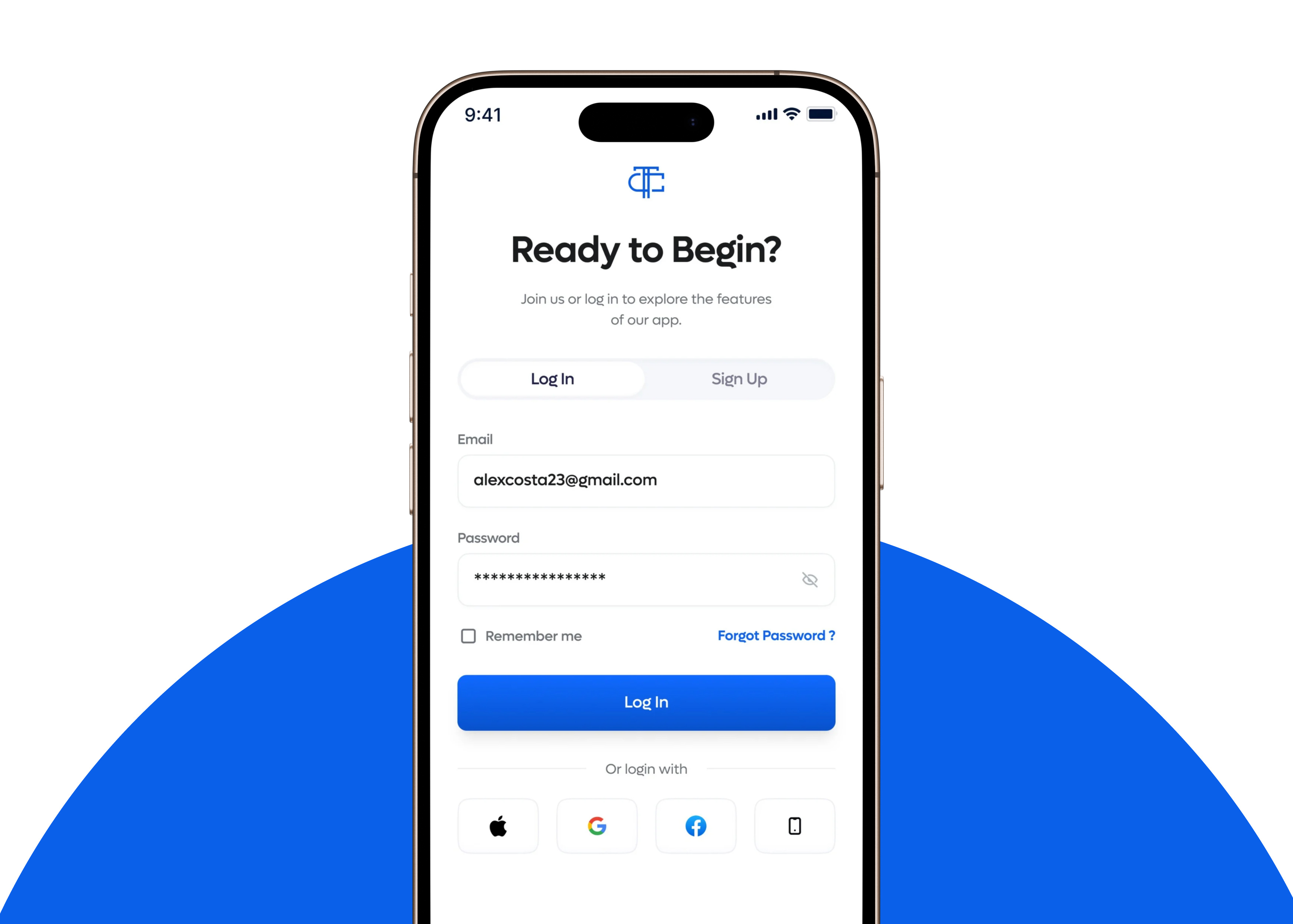 Mobile Login Page by sridhirag S on Dribbble