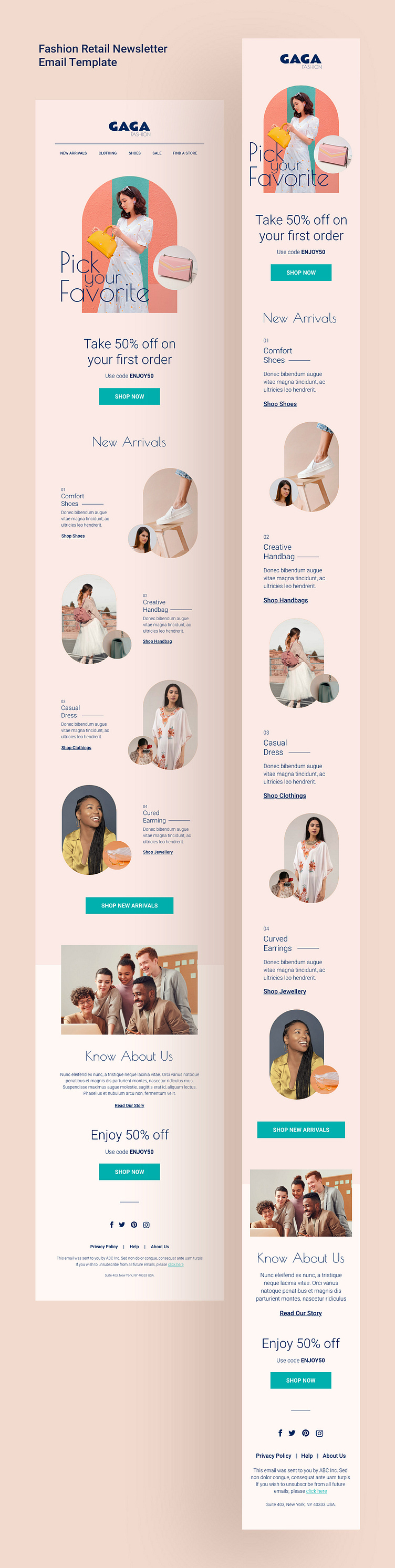 GAGA - Fashion Retail Newsletter Email Template by WebDuck on Dribbble