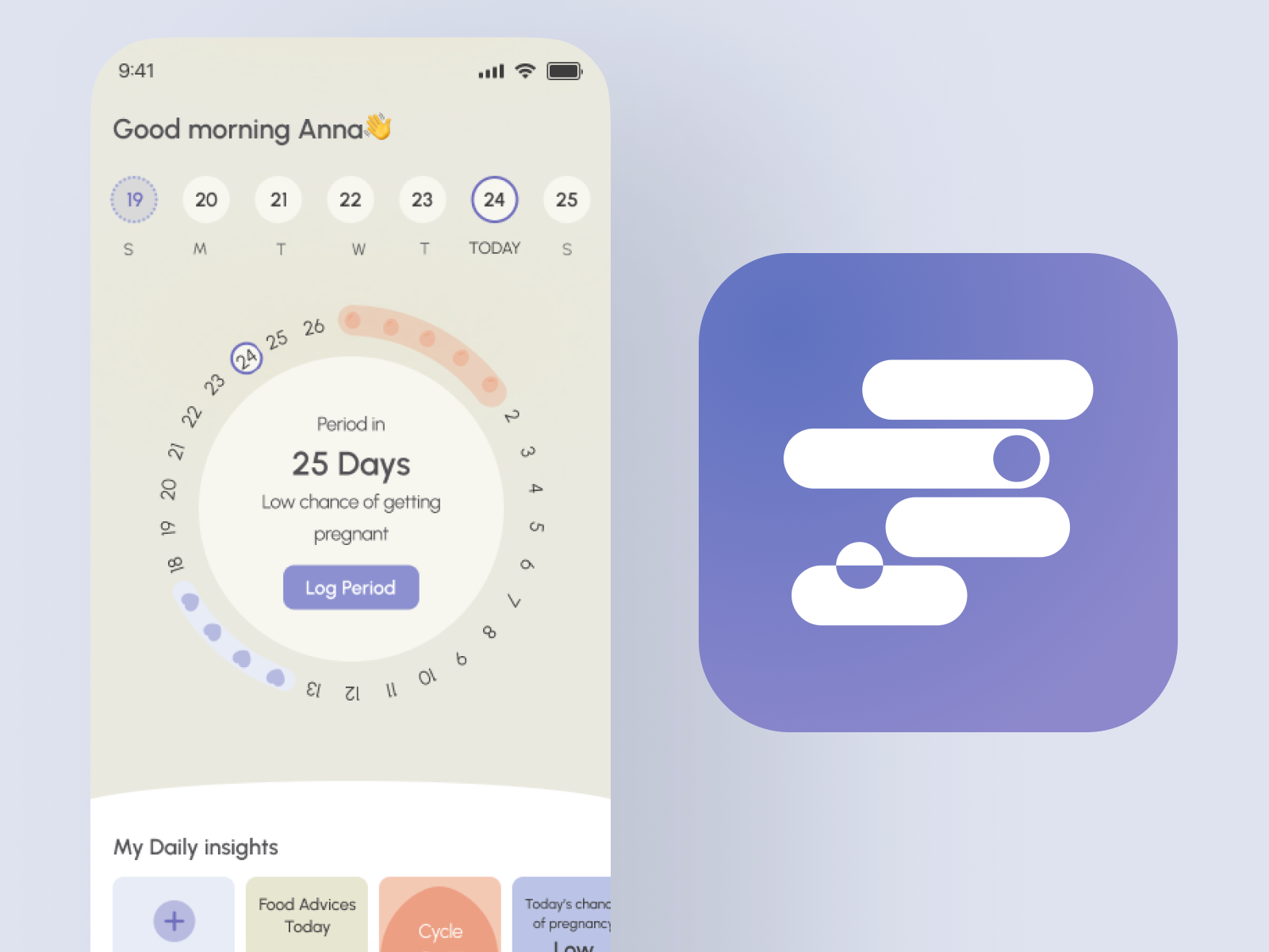 Mobile App UI UX Design | Femtech Wellness IOS Nutrition Tracker by ...