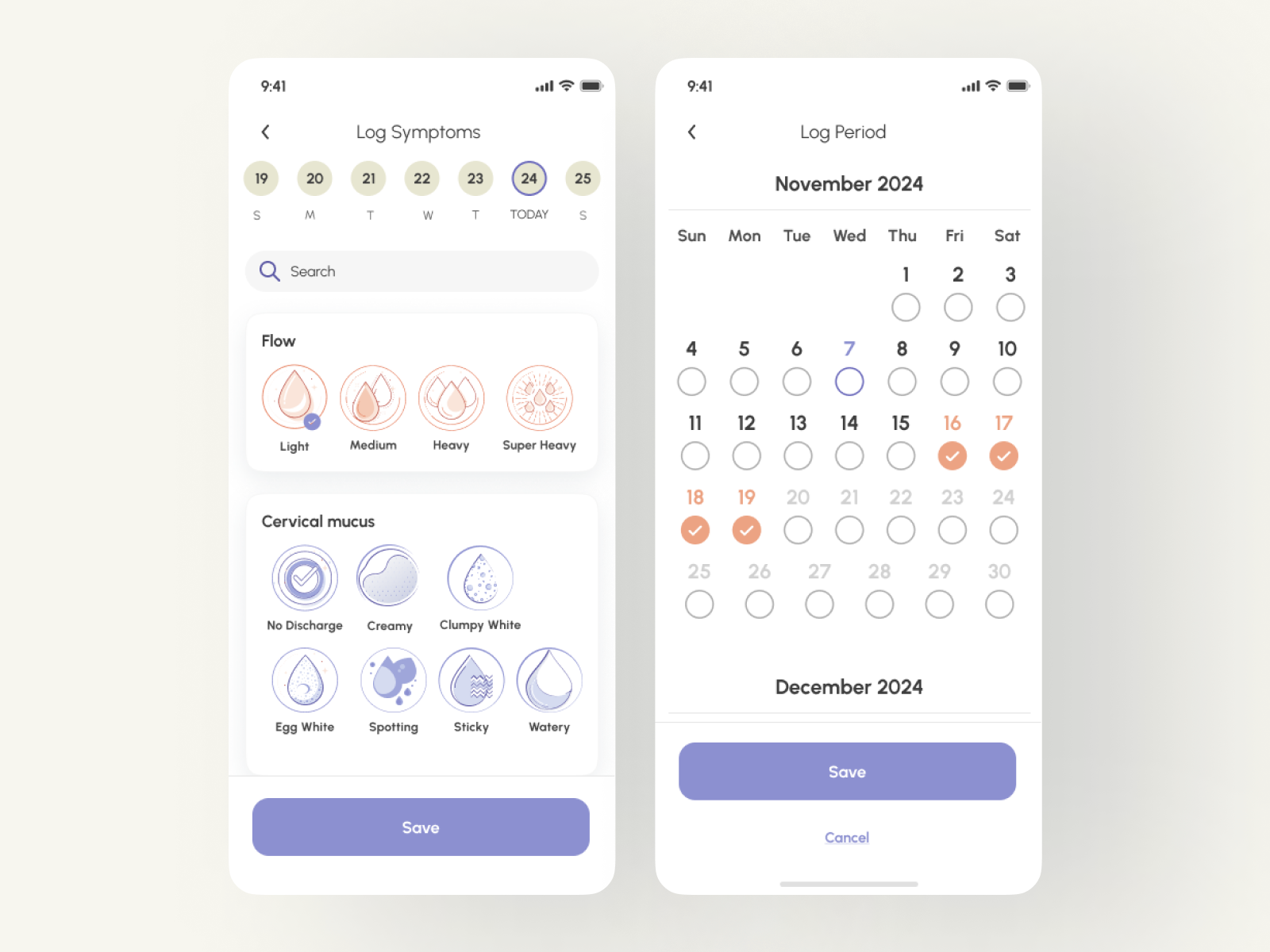 Mobile App UI UX Design | Femtech Wellness IOS Nutrition Tracker by ...