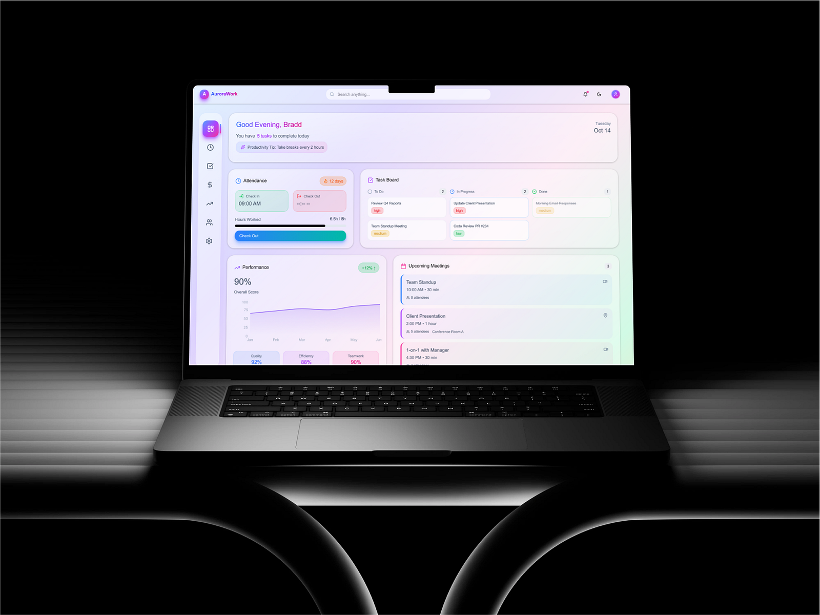 Modern Employee Dashboard UI by Zawhar Raad on Dribbble
